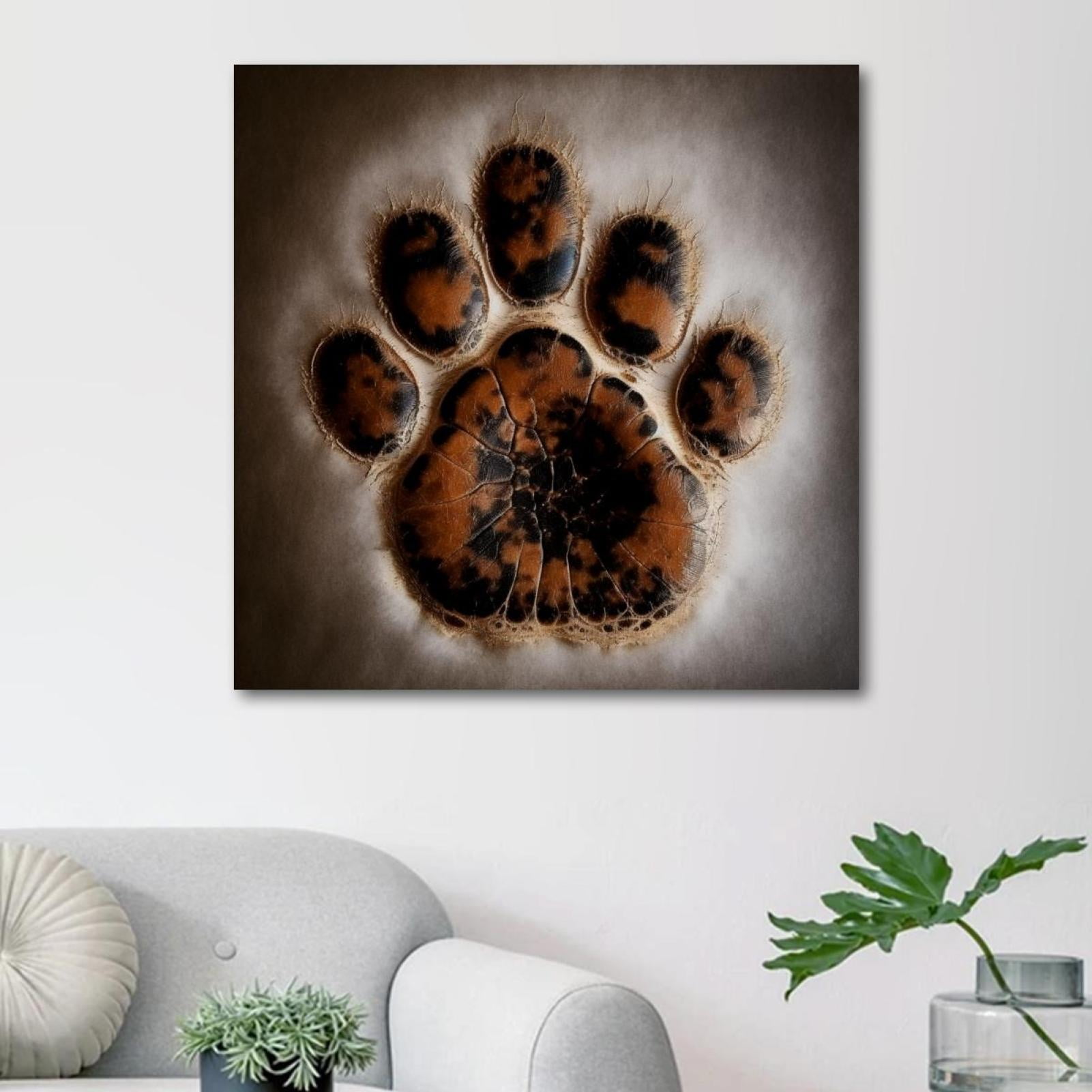 OWNSERIES Paw Prints Pattern Canvas Wall Art Paintings for Living Room ...
