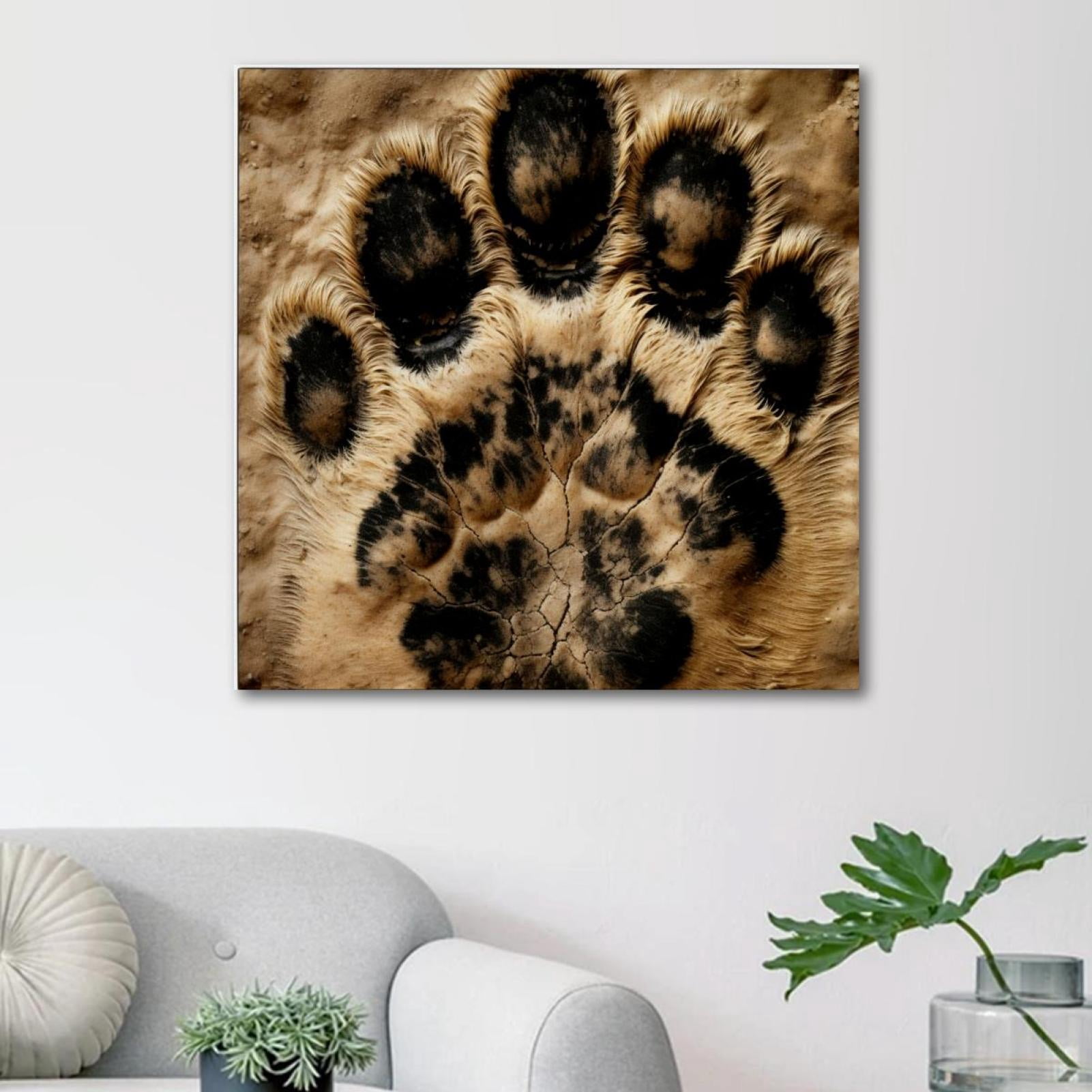 OWNSERIES Paw Prints Pattern Canvas Wall Art Paintings for Living Room ...