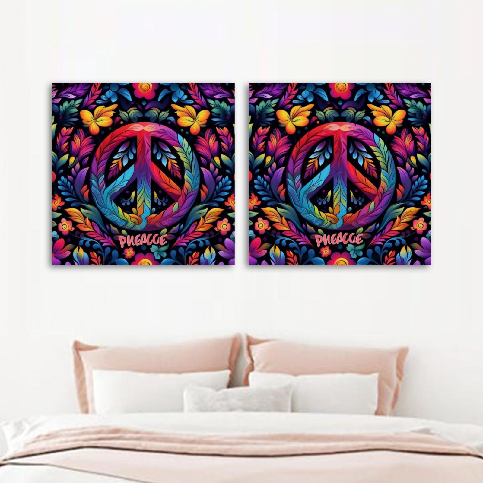 OWNSERIES Peace Pattern Pattern 2PC Canvas Wall Art Paintings for ...