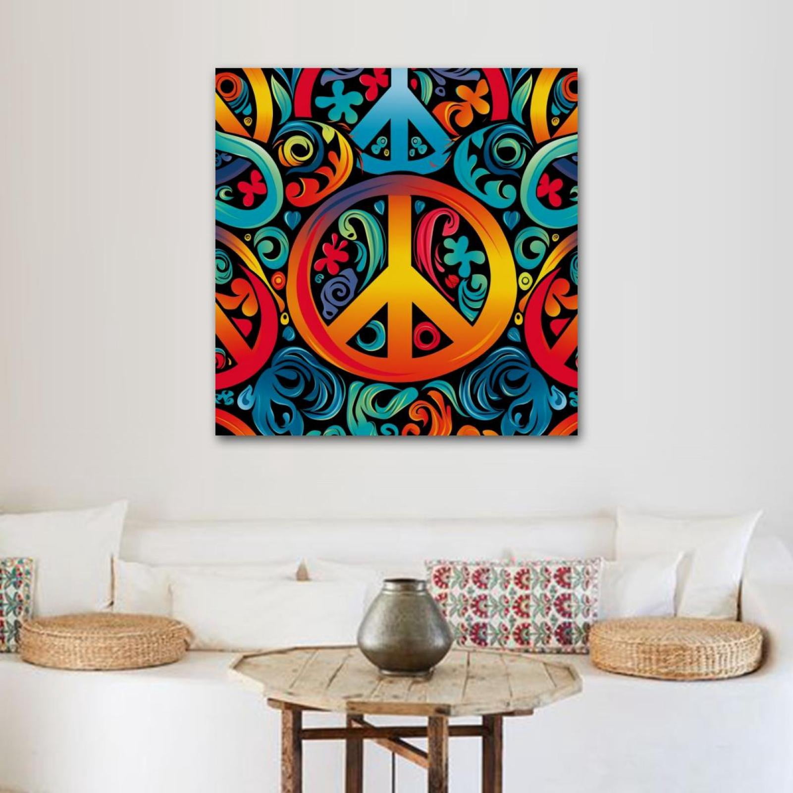 OWNSERIES Peace Pattern Pattern Canvas Wall Art Paintings for Living ...