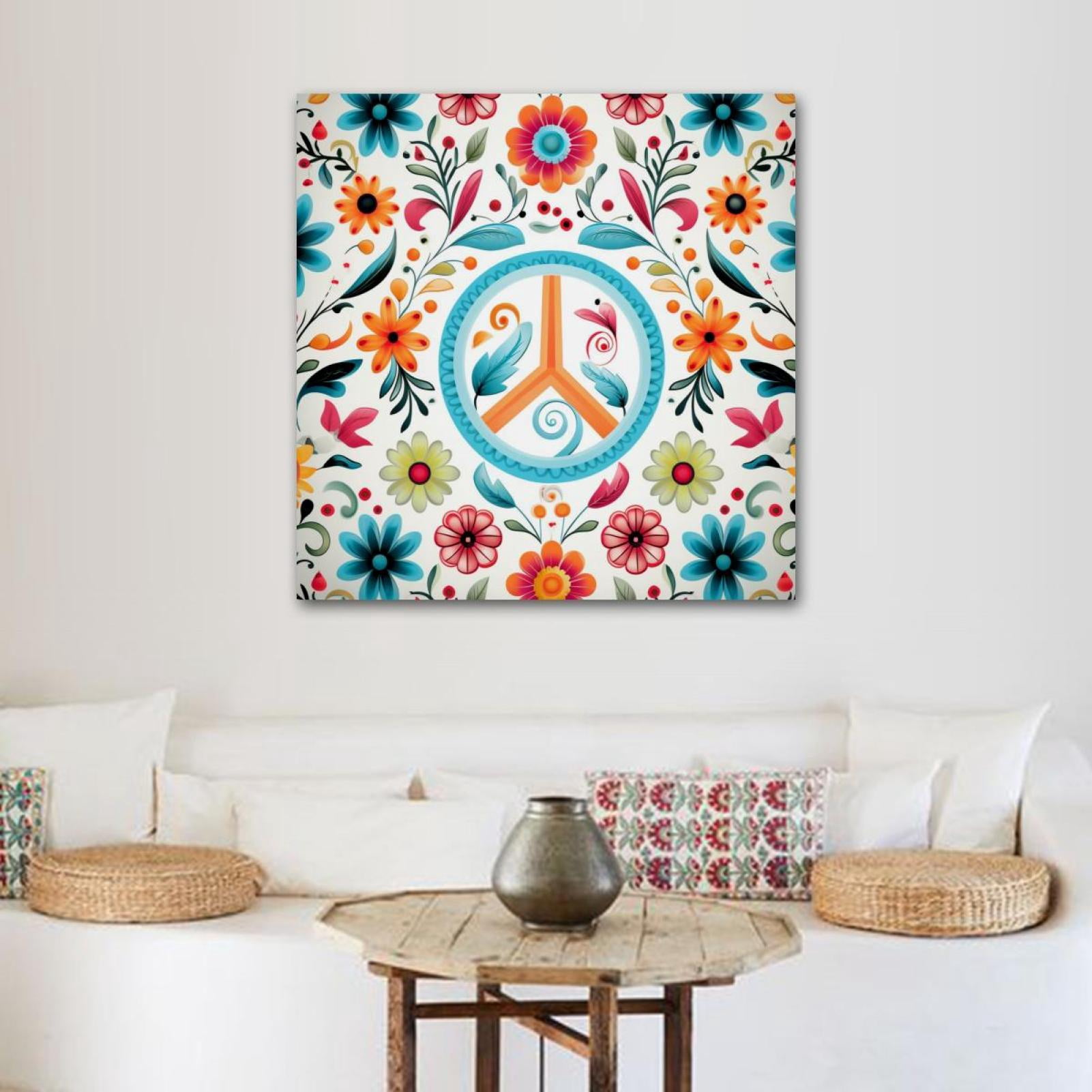 OWNSERIES Peace Pattern Pattern Canvas Wall Art Paintings for Living ...