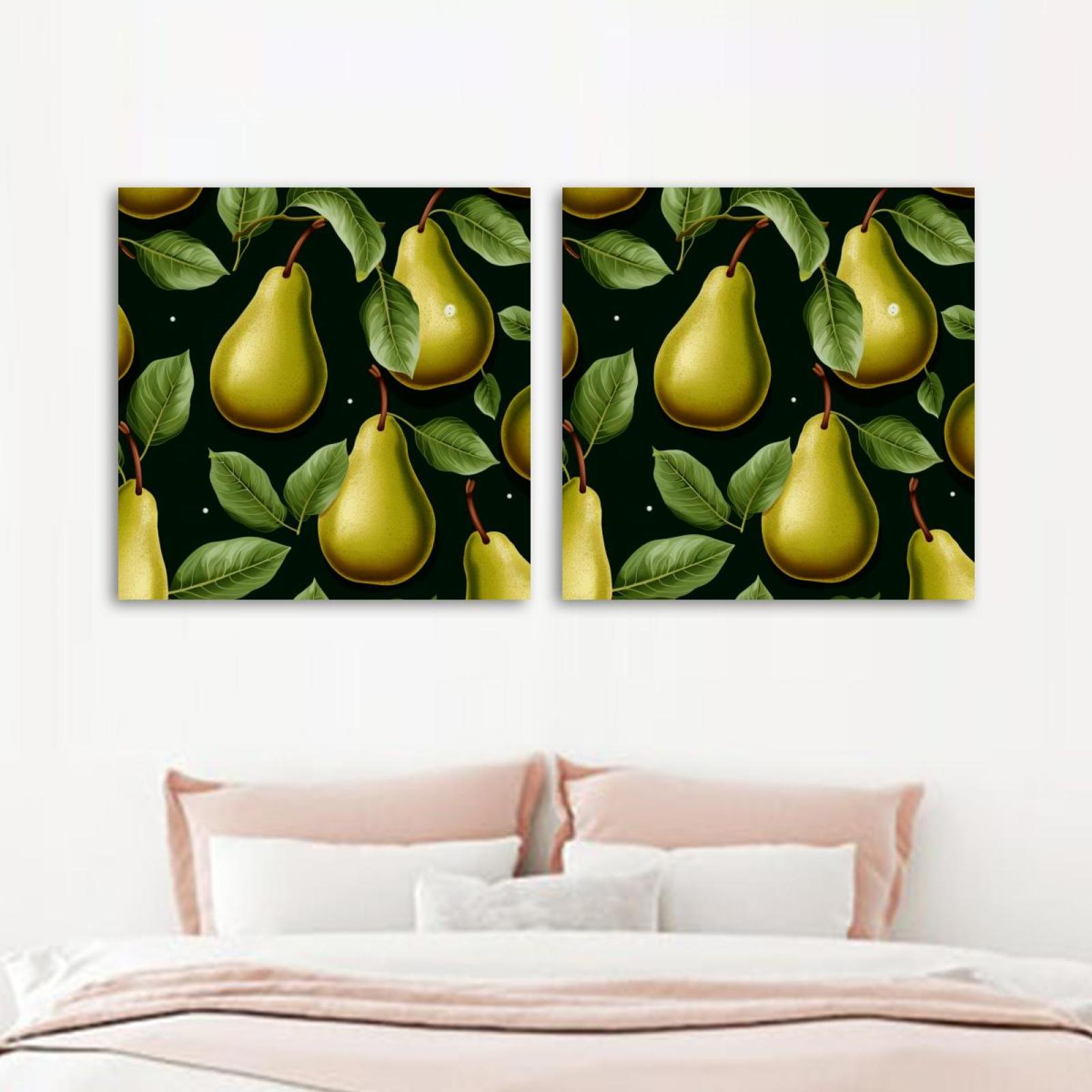 OWNSERIES Pear Pattern 2PC Canvas Wall Art Paintings for Living Room ...