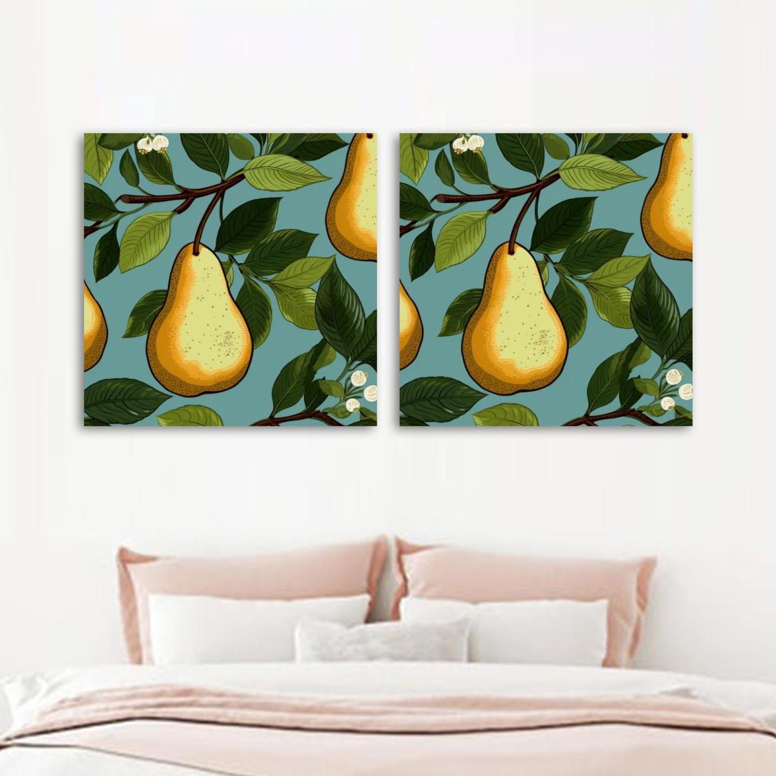 OWNSERIES Pear Pattern 2PC Canvas Wall Art Paintings for Living Room ...