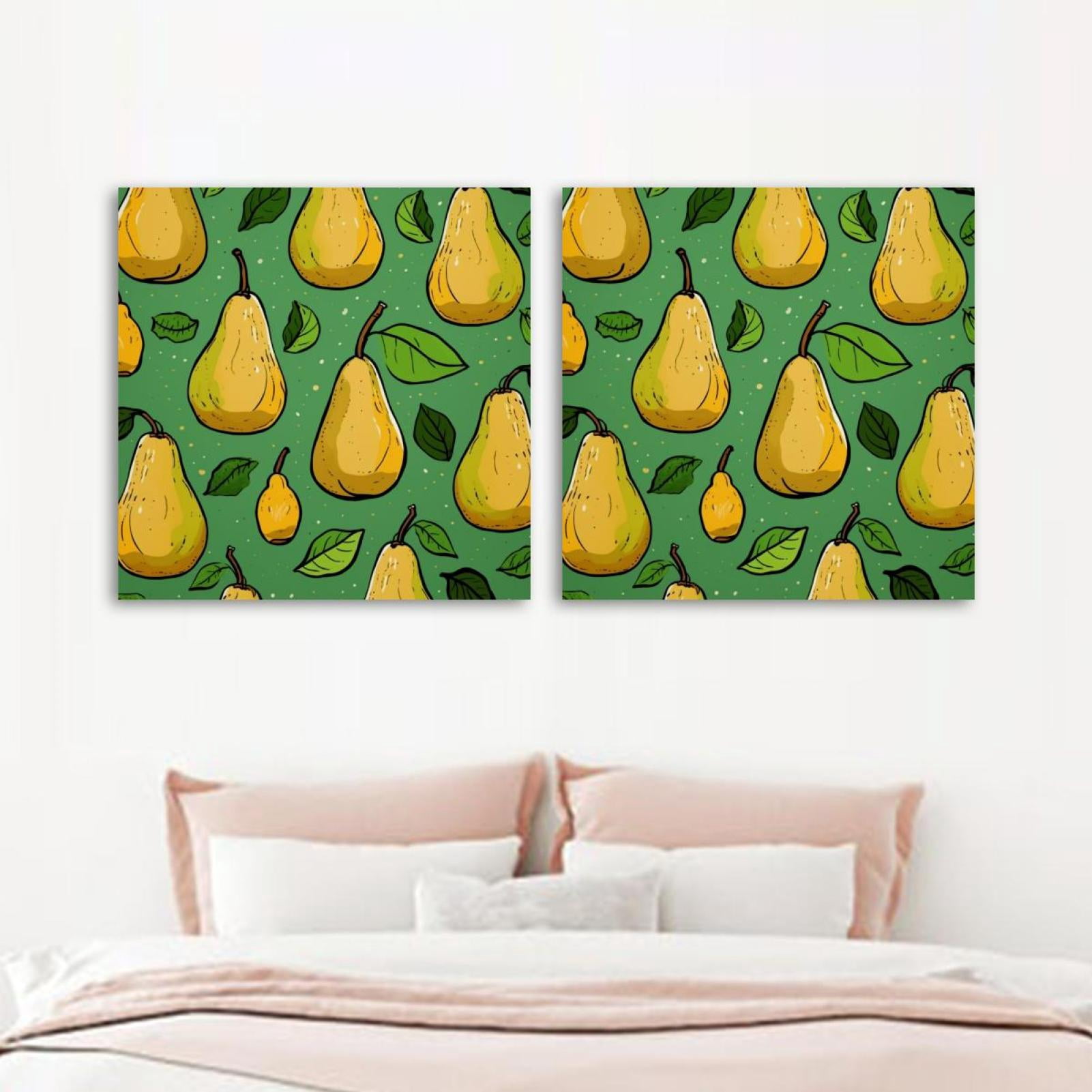 OWNSERIES Pear Pattern 2PC Canvas Wall Art Paintings for Living Room ...