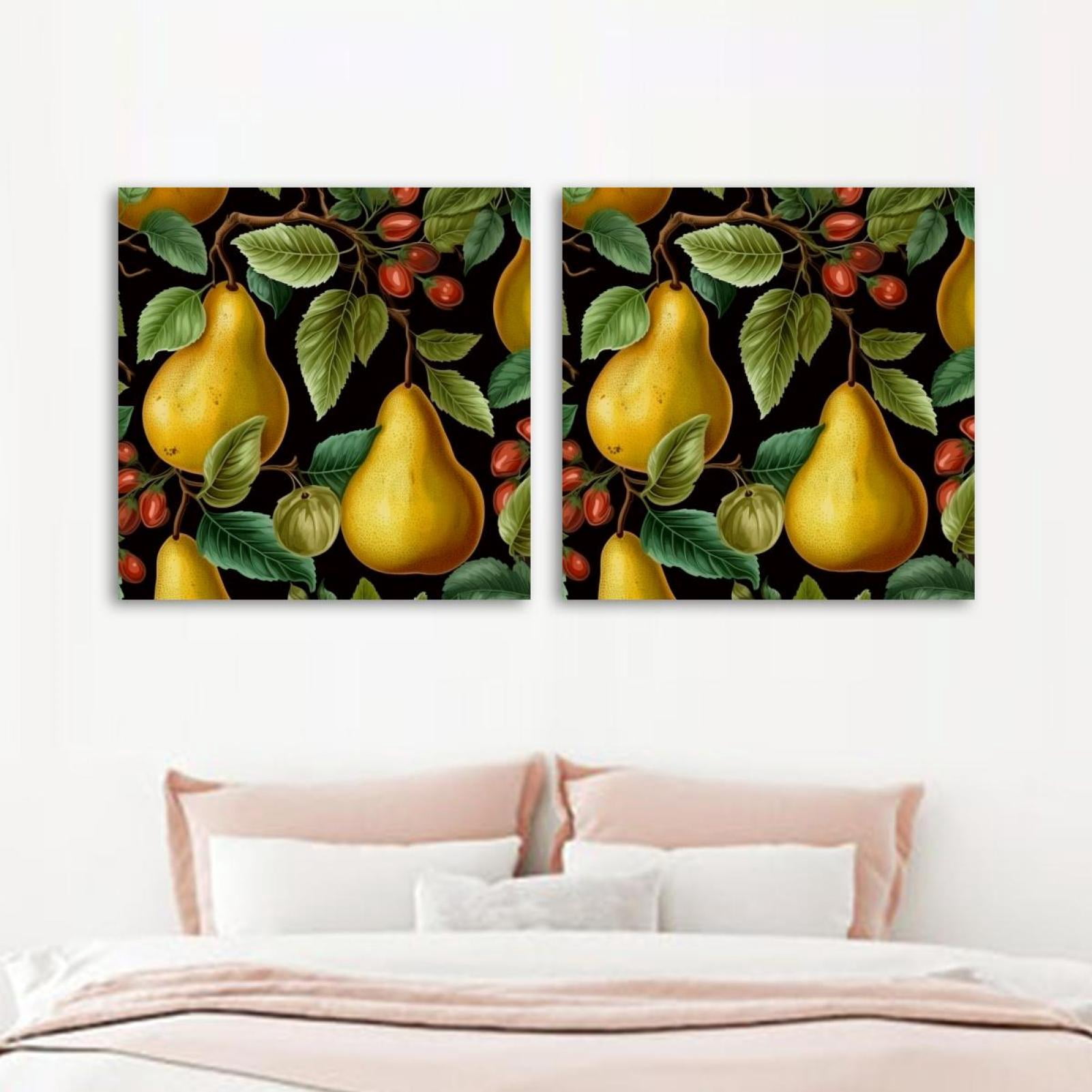 OWNSERIES Pear Pattern 2PC Canvas Wall Art Paintings for Living Room ...