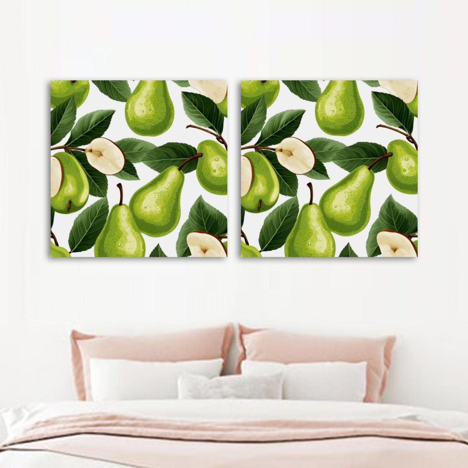 OWNSERIES Pear Pattern 2PC Canvas Wall Art Paintings for Living Room ...