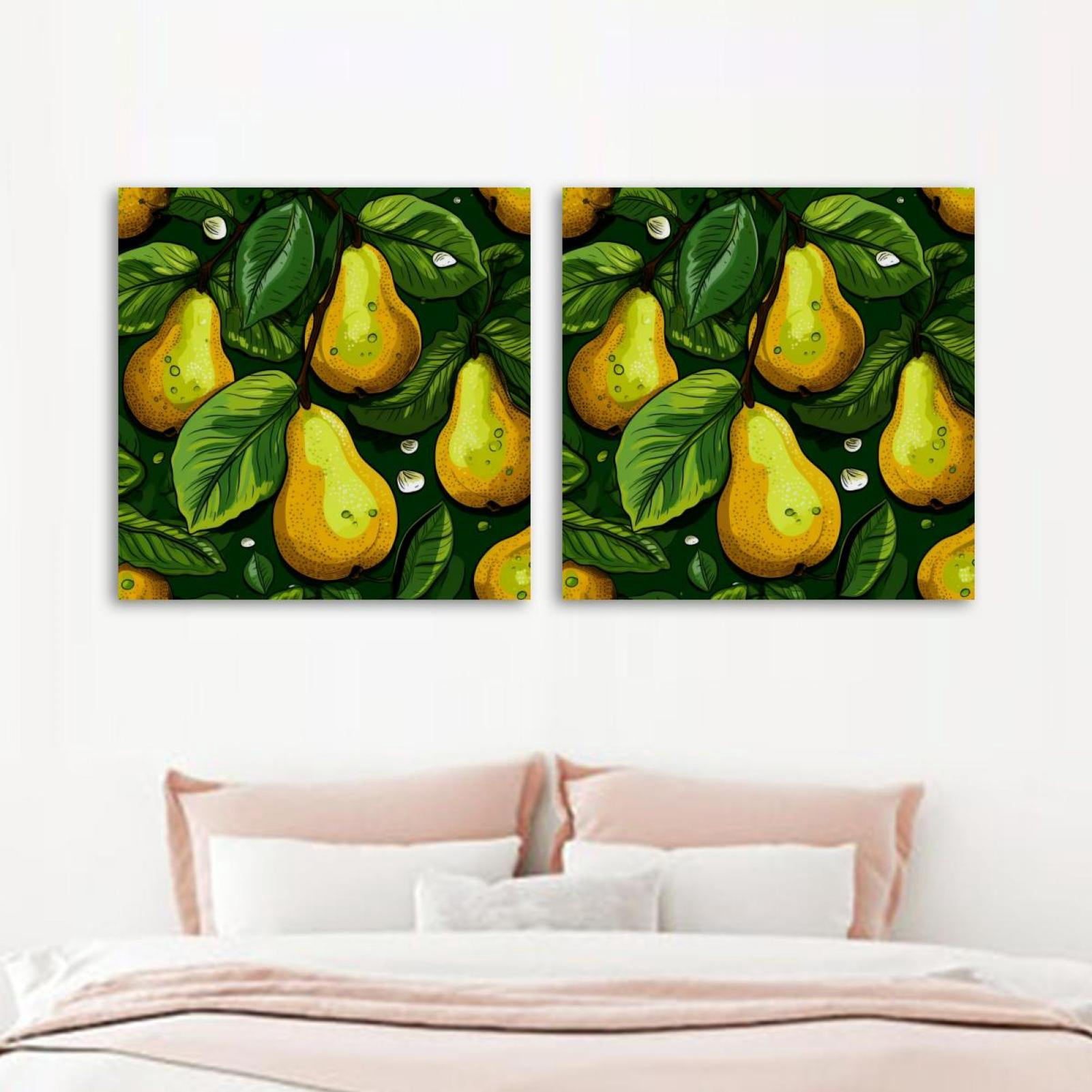 OWNSERIES Pear Pattern 2PC Canvas Wall Art Paintings for Living Room ...