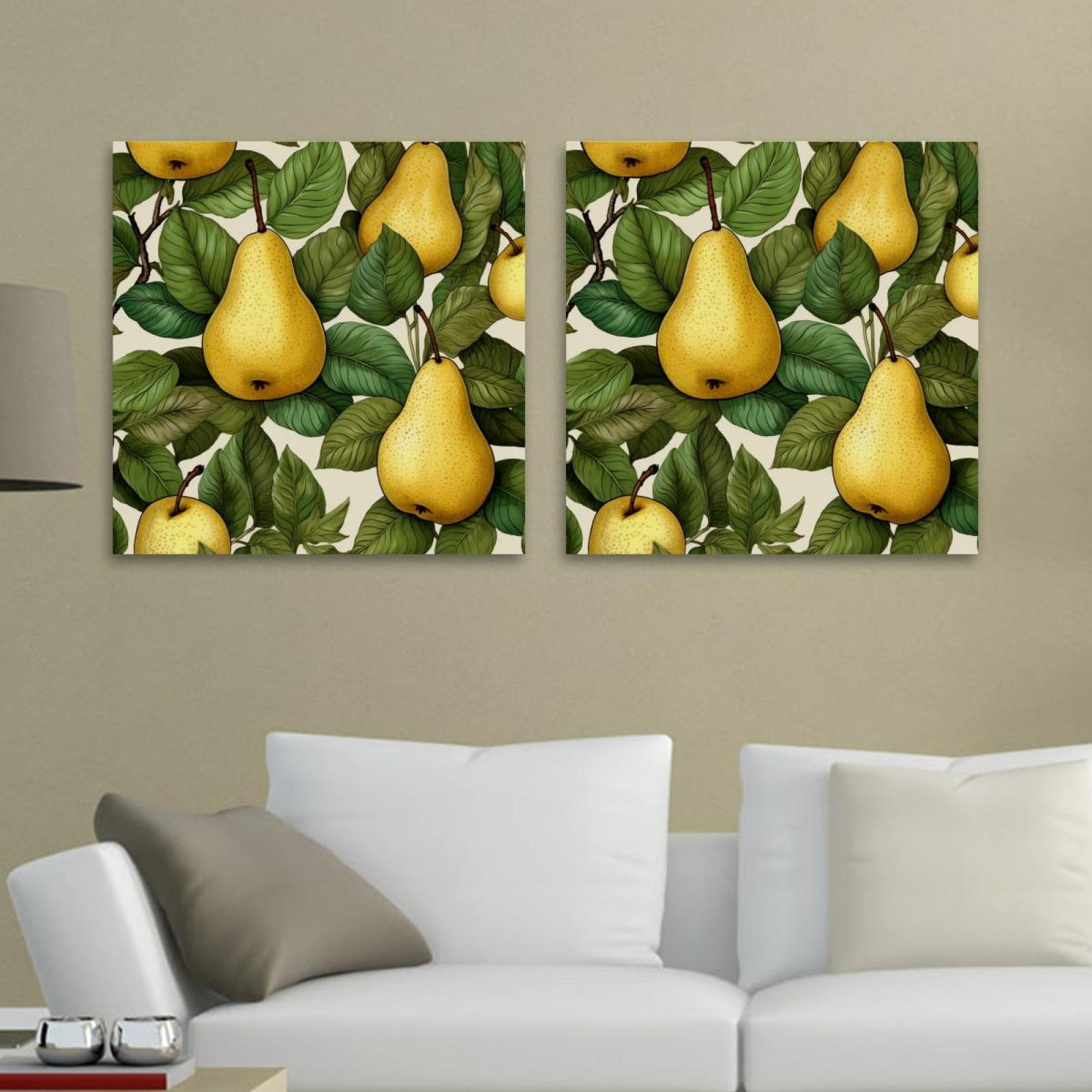 OWNSERIES Pear Pattern 2PC Canvas Wall Art Paintings for Living Room ...