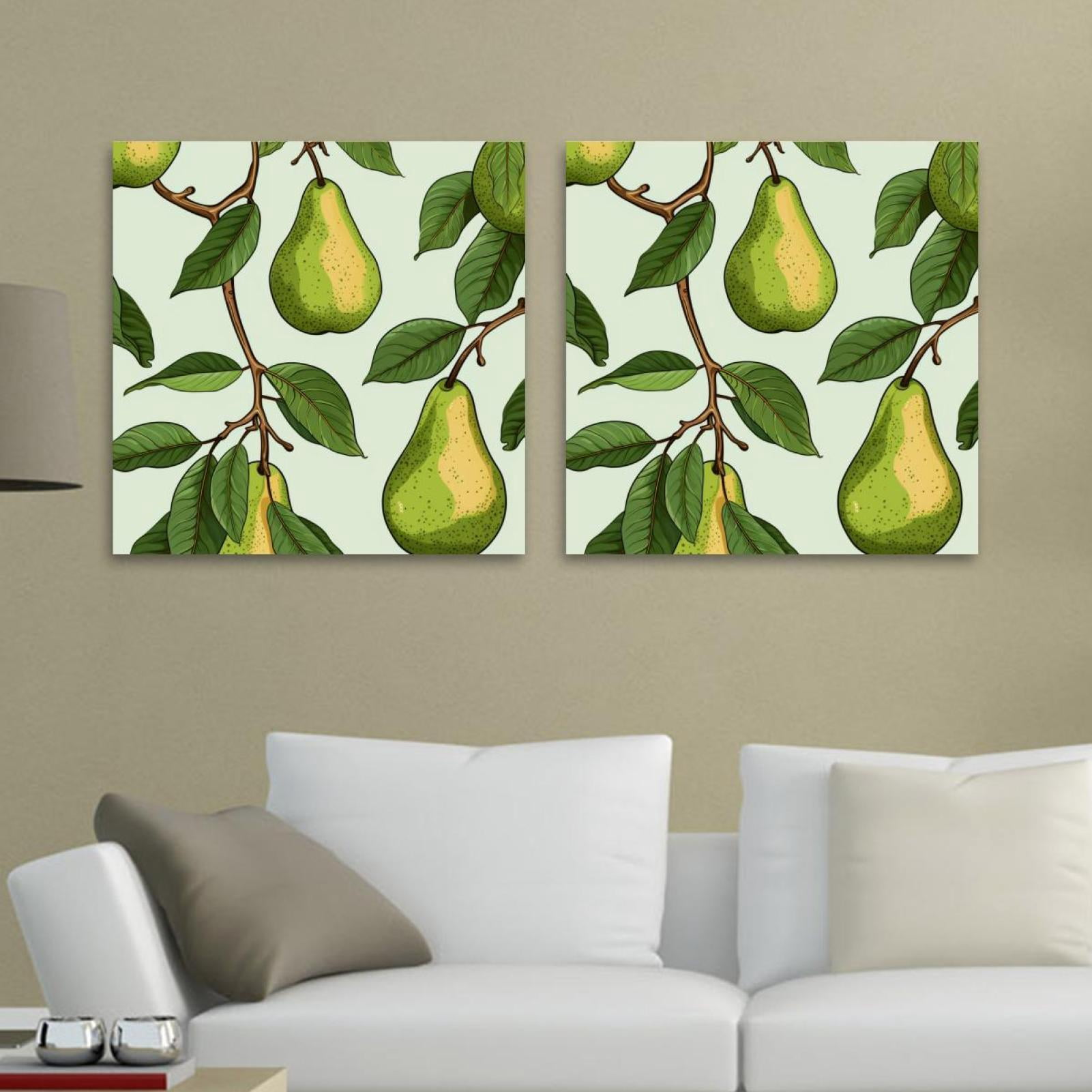OWNSERIES Pear Pattern 2PC Canvas Wall Art Paintings for Living Room ...