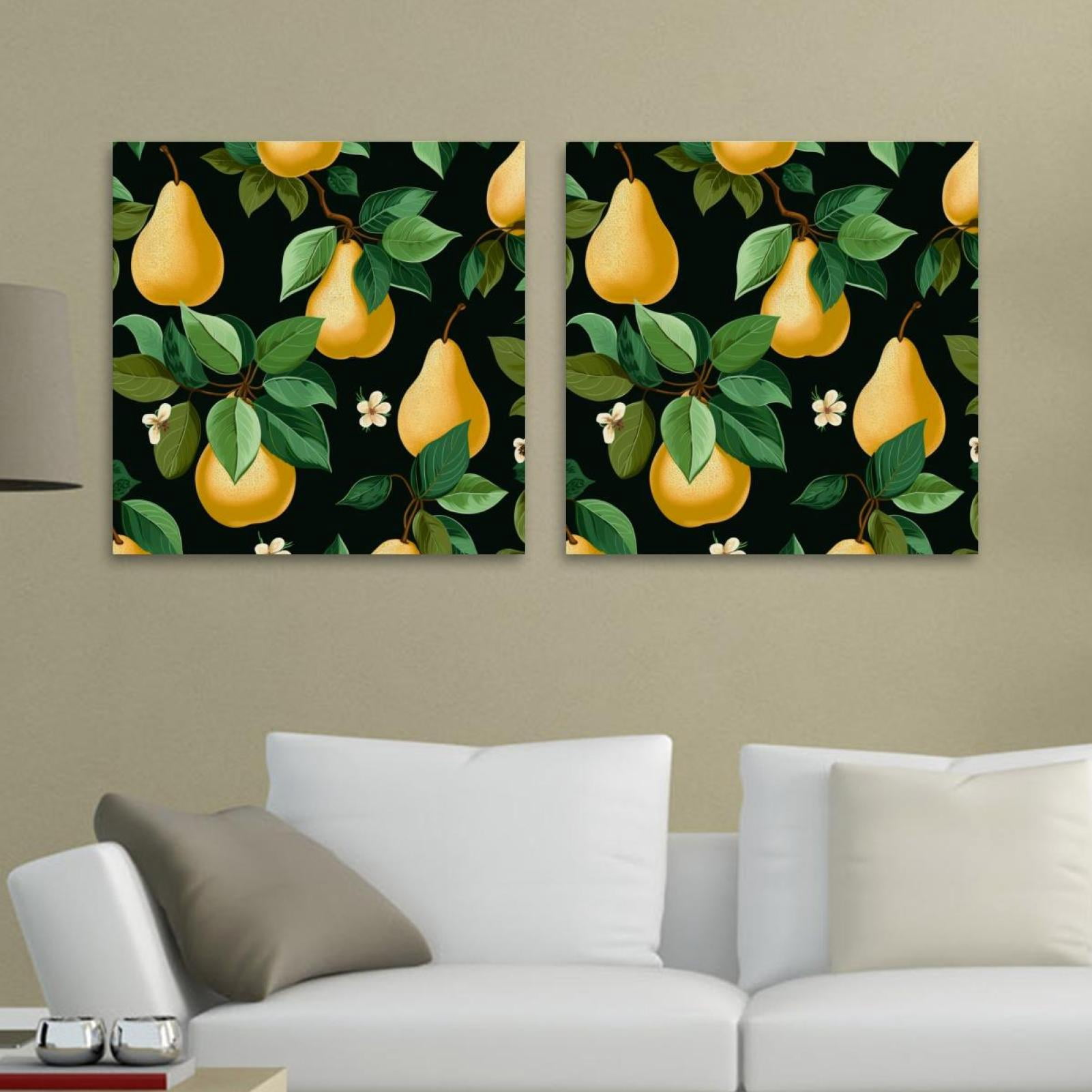 OWNSERIES Pear Pattern 2PC Canvas Wall Art Paintings for Living Room ...