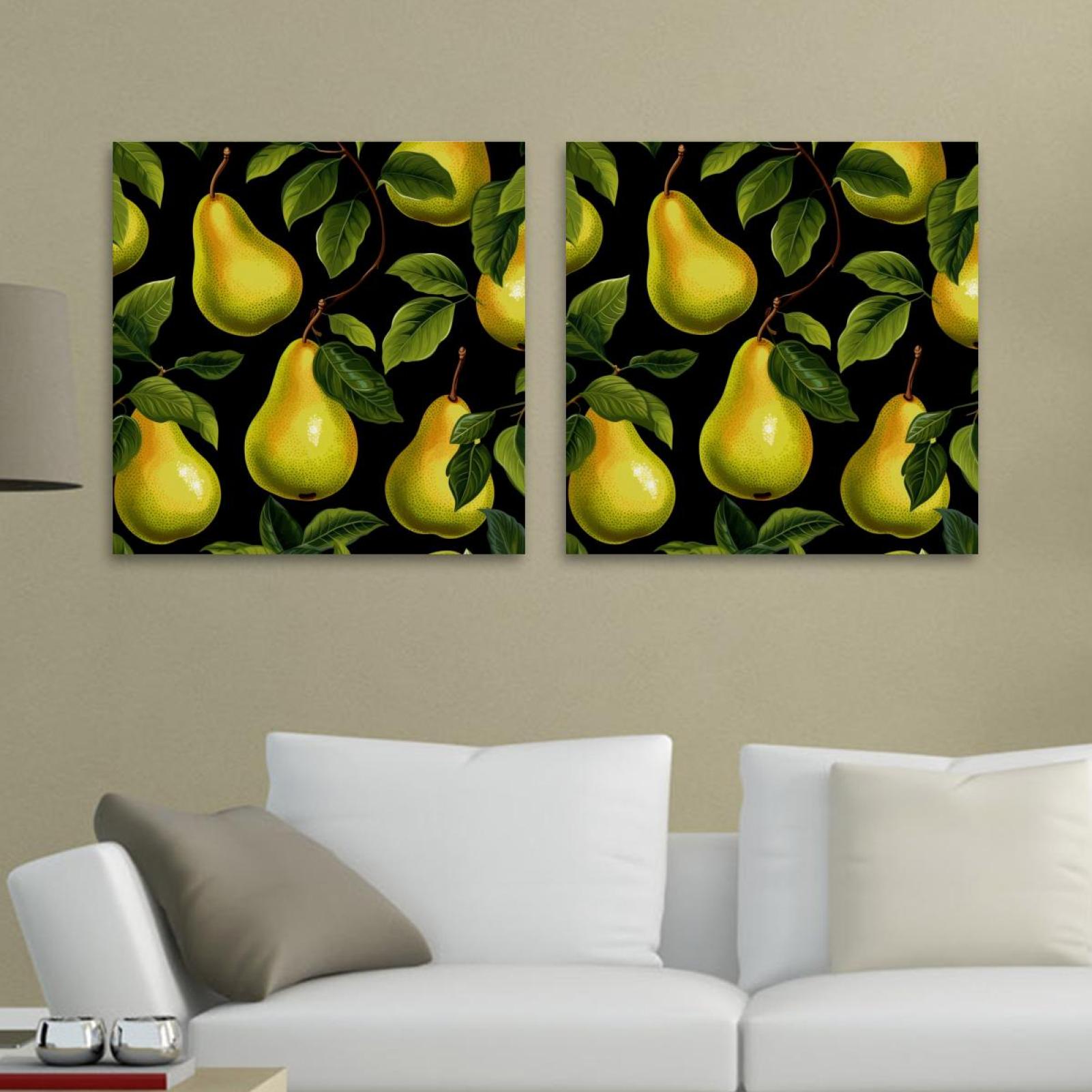 OWNSERIES Pear Pattern 2PC Canvas Wall Art Paintings for Living Room ...