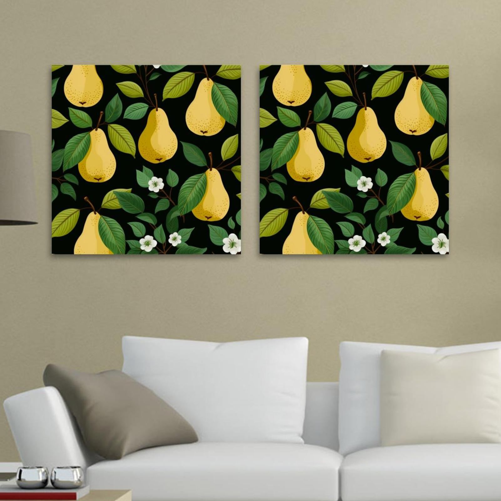 OWNSERIES Pear Pattern 2PC Canvas Wall Art Paintings for Living Room ...
