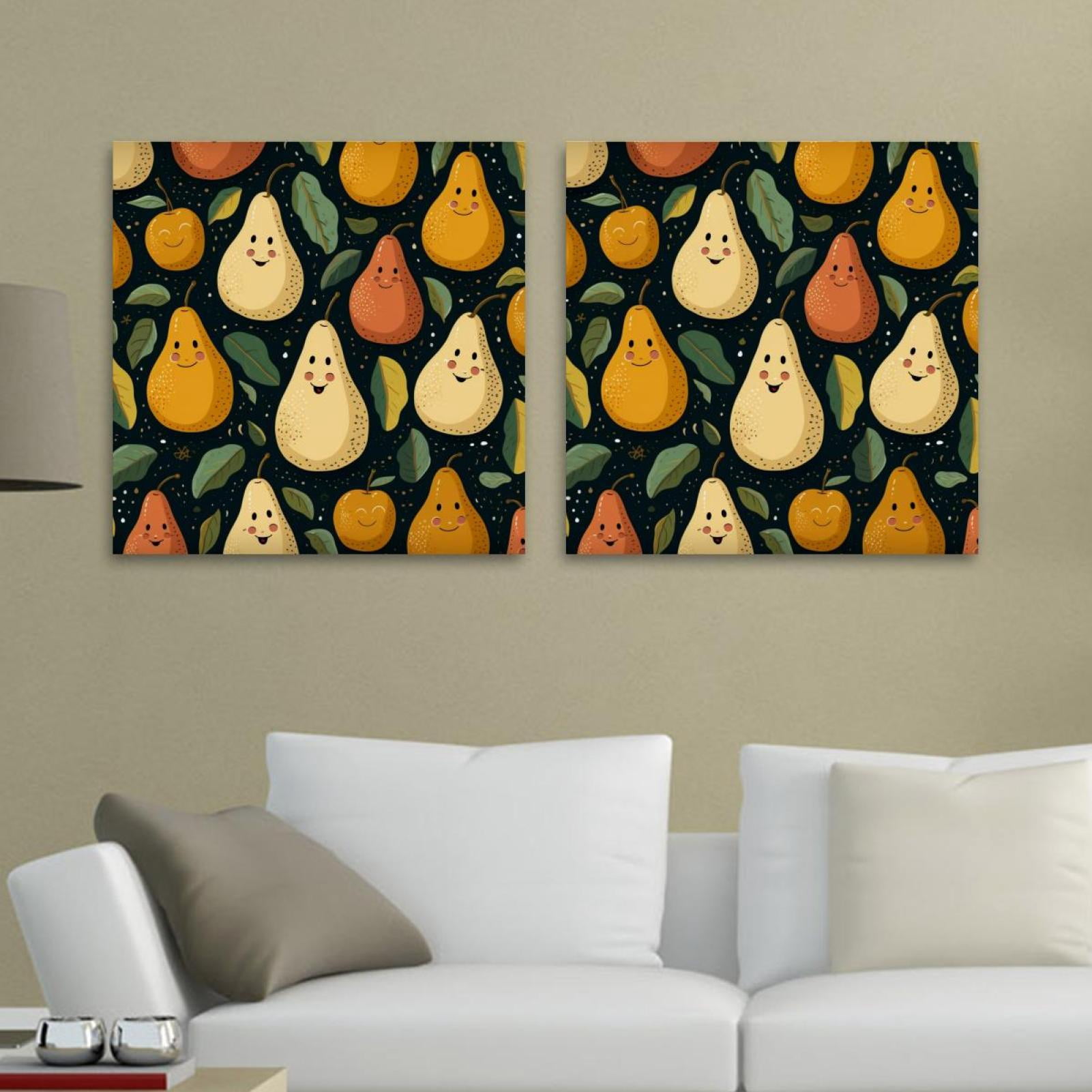 OWNSERIES Pear Pattern 2PC Canvas Wall Art Paintings for Living Room ...
