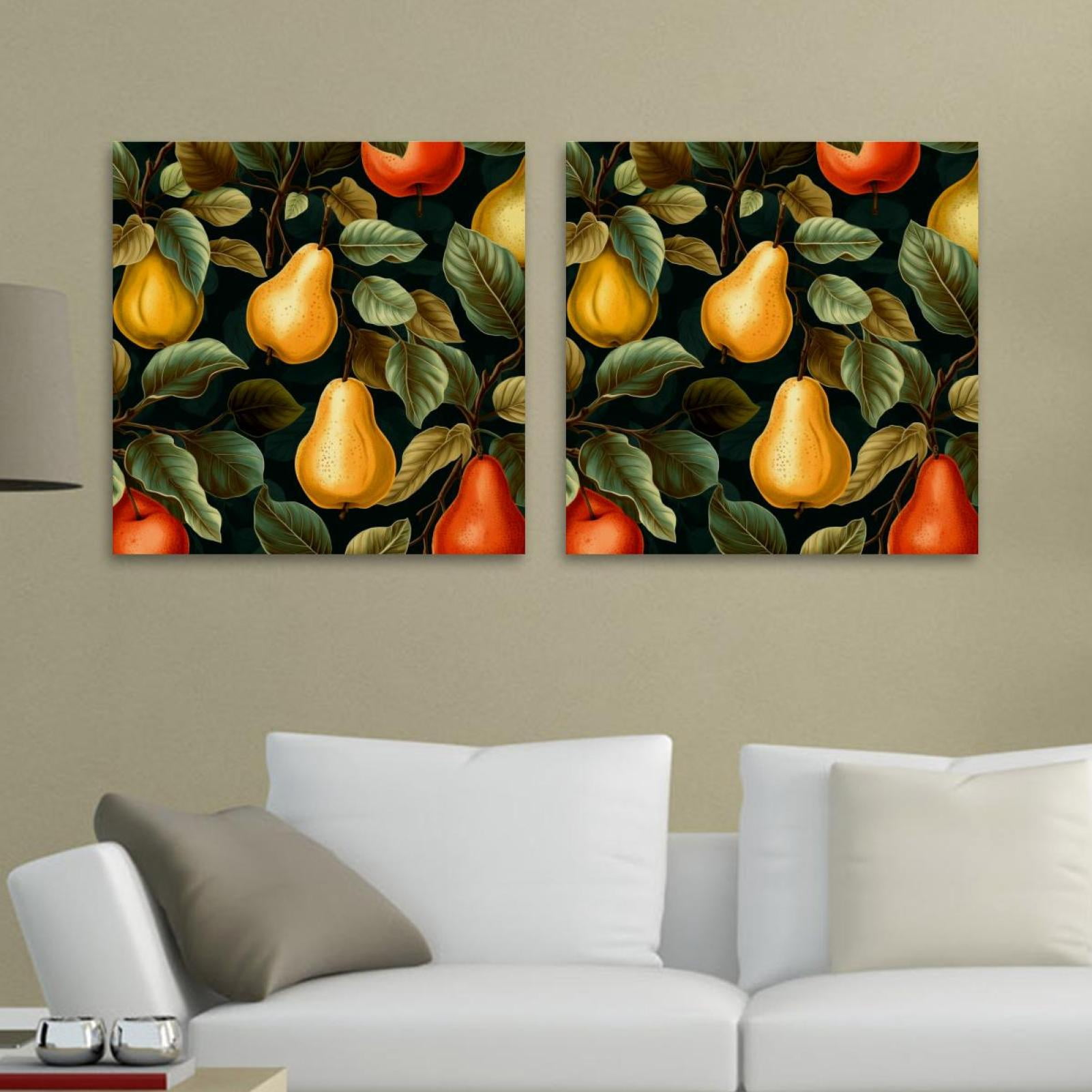 OWNSERIES Pear Pattern 2PC Canvas Wall Art Paintings for Living Room ...