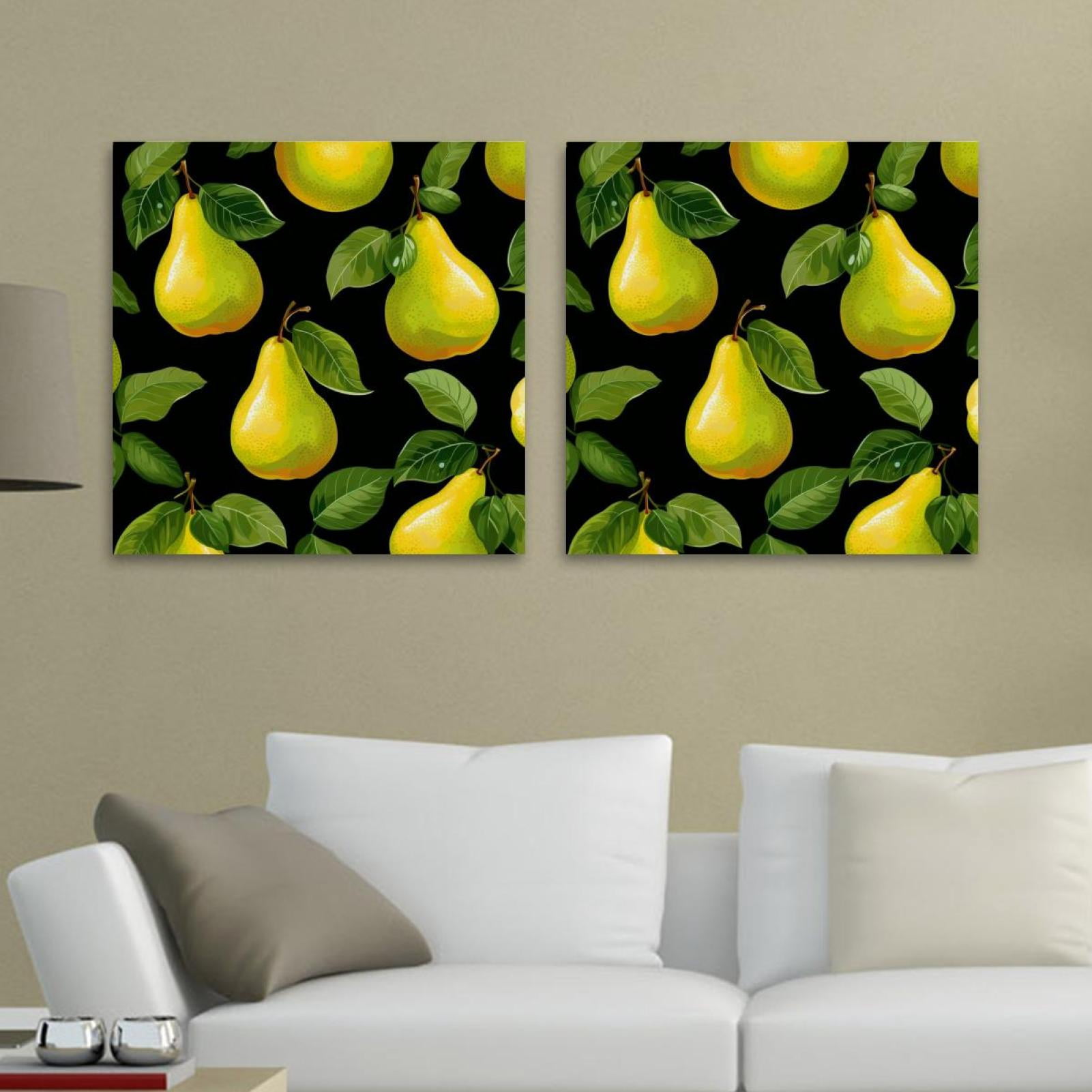 OWNSERIES Pear Pattern 2PC Canvas Wall Art Paintings for Living Room ...