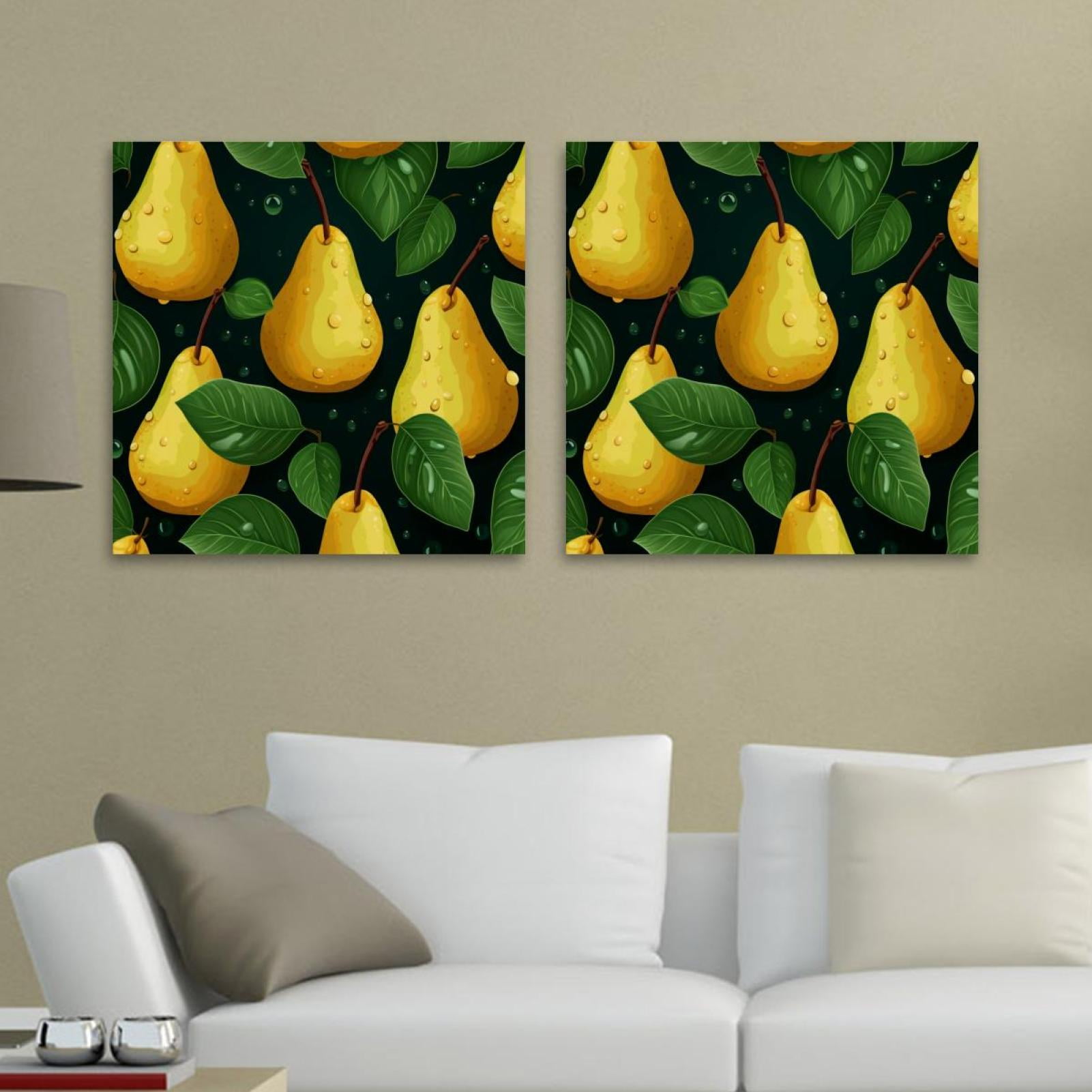 OWNSERIES Pear Pattern 2PC Canvas Wall Art Paintings for Living Room ...