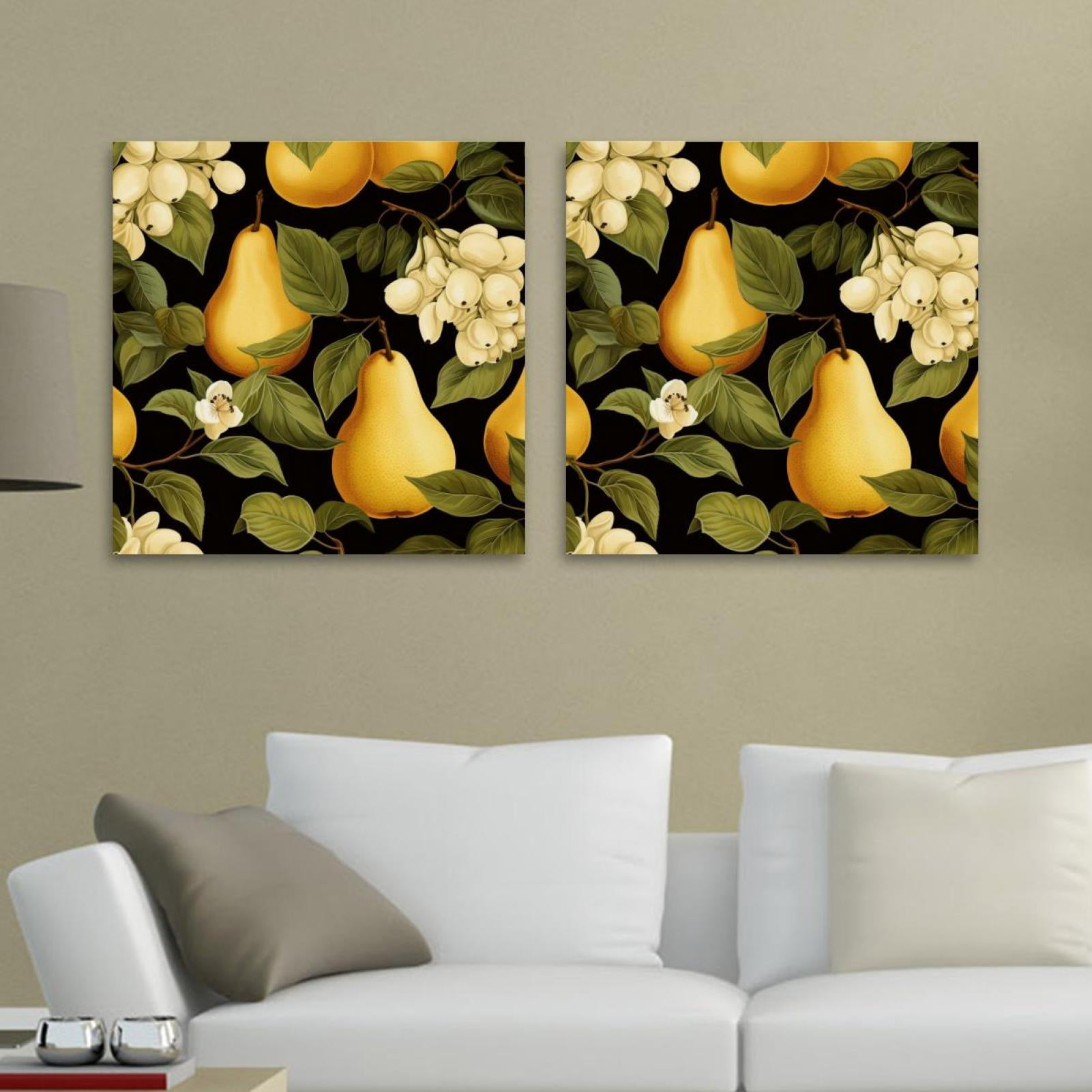 OWNSERIES Pear Pattern 2PC Canvas Wall Art Paintings for Living Room ...