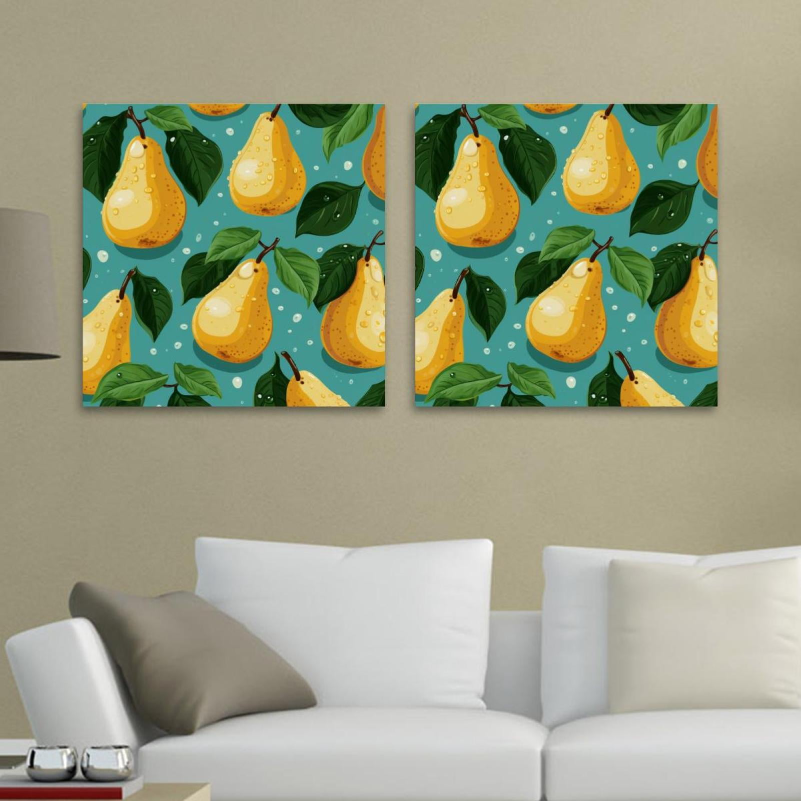 OWNSERIES Pear Pattern 2PC Canvas Wall Art Paintings for Living Room ...
