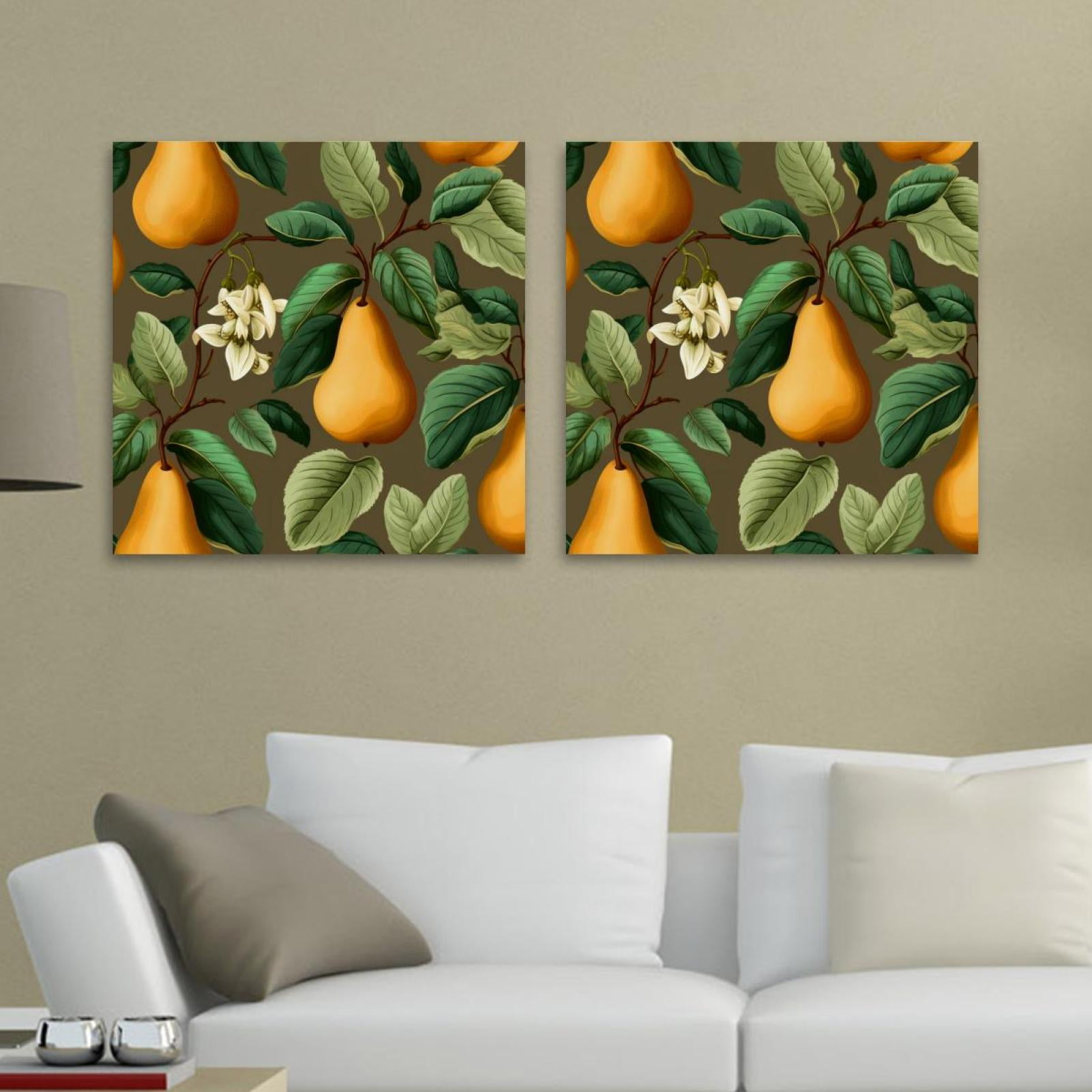 OWNSERIES Pear Pattern 2PC Canvas Wall Art Paintings for Living Room ...
