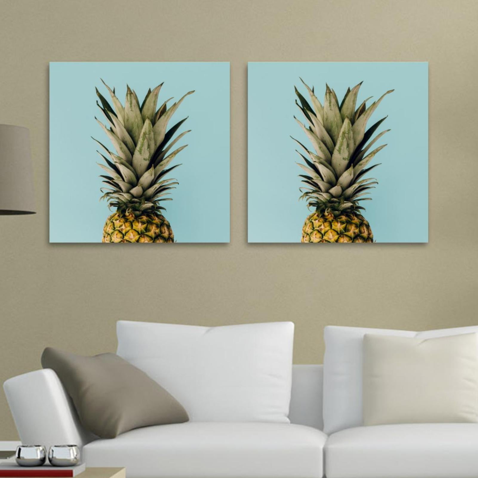 OWNSERIES Pineapple Pattern 2PC Canvas Wall Art Paintings for Living ...