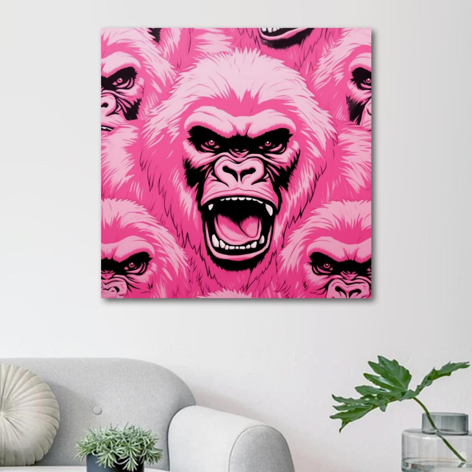 OWNSERIES Pink Monkey Orangutan Pattern Canvas Wall Art Paintings for ...