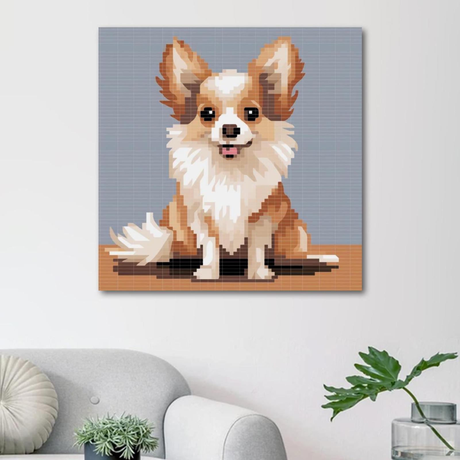 OWNSERIES Pixel Dog Pattern Canvas Wall Art Paintings for Living Room ...