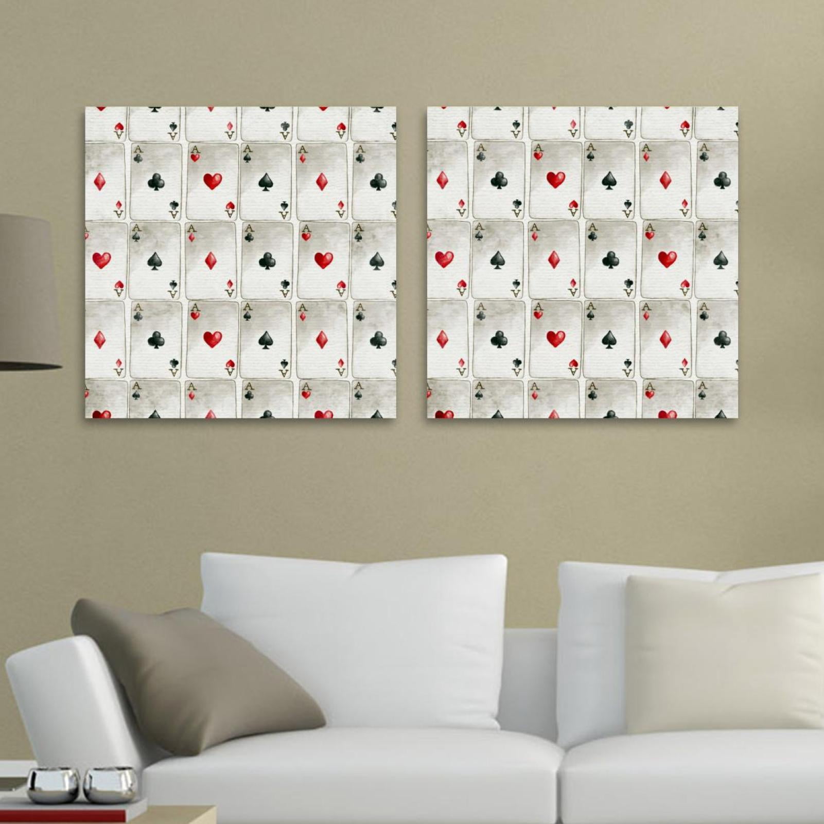 OWNSERIES Playing Cards Pattern 2PC Canvas Wall Art Paintings for ...