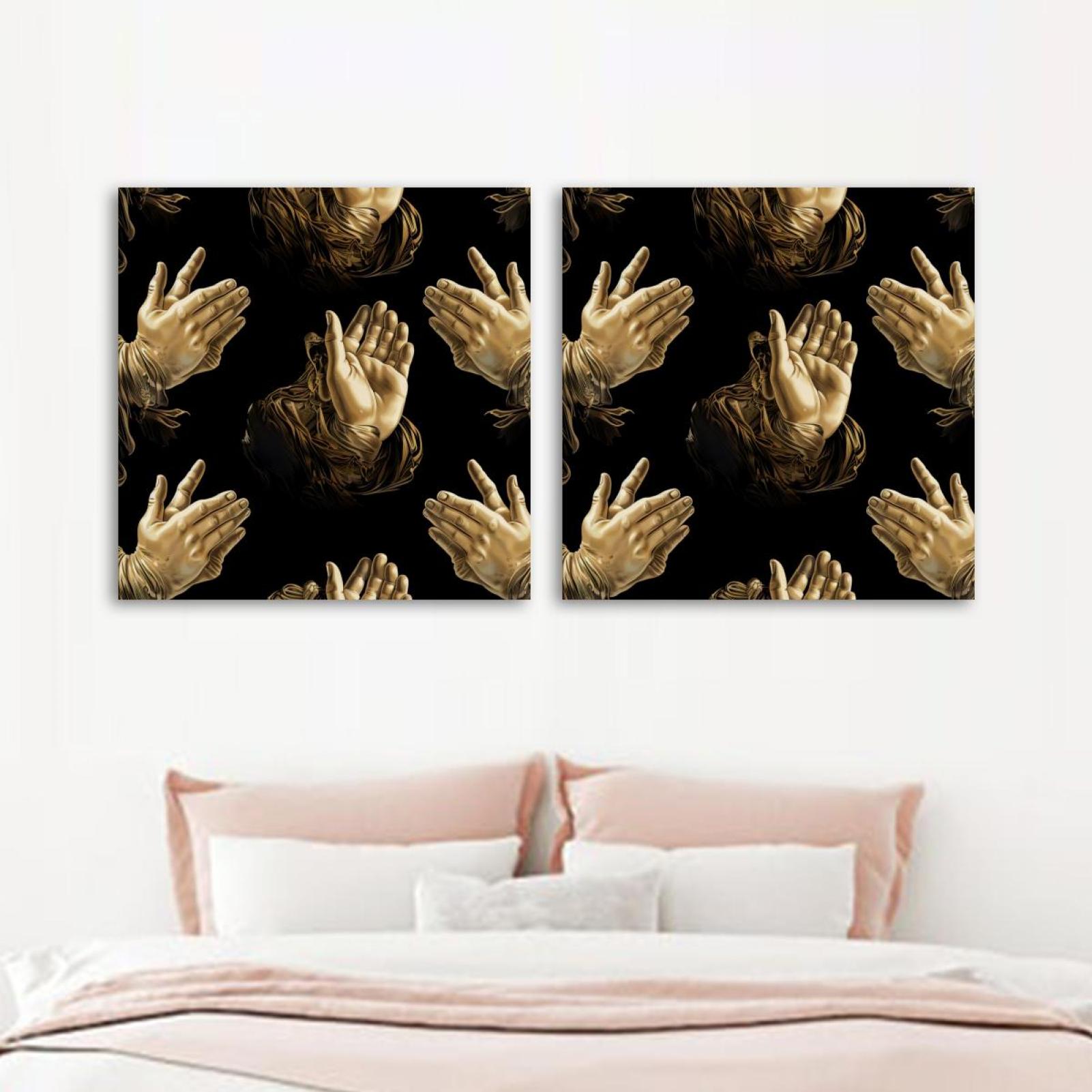 OWNSERIES Praying Hands Pattern 2PC Canvas Wall Art Paintings for ...