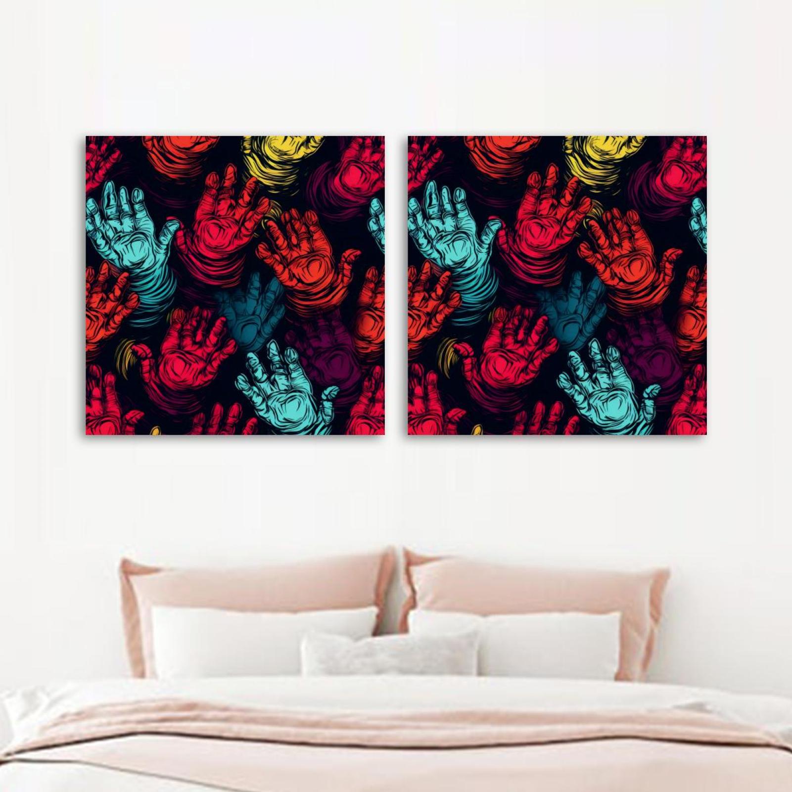 OWNSERIES Praying Hands Pattern 2PC Canvas Wall Art Paintings for ...