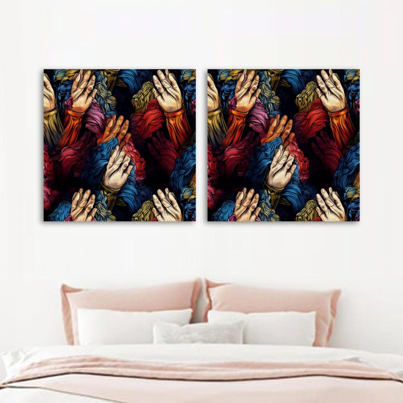 OWNSERIES Praying Hands Pattern 2PC Canvas Wall Art Paintings for ...