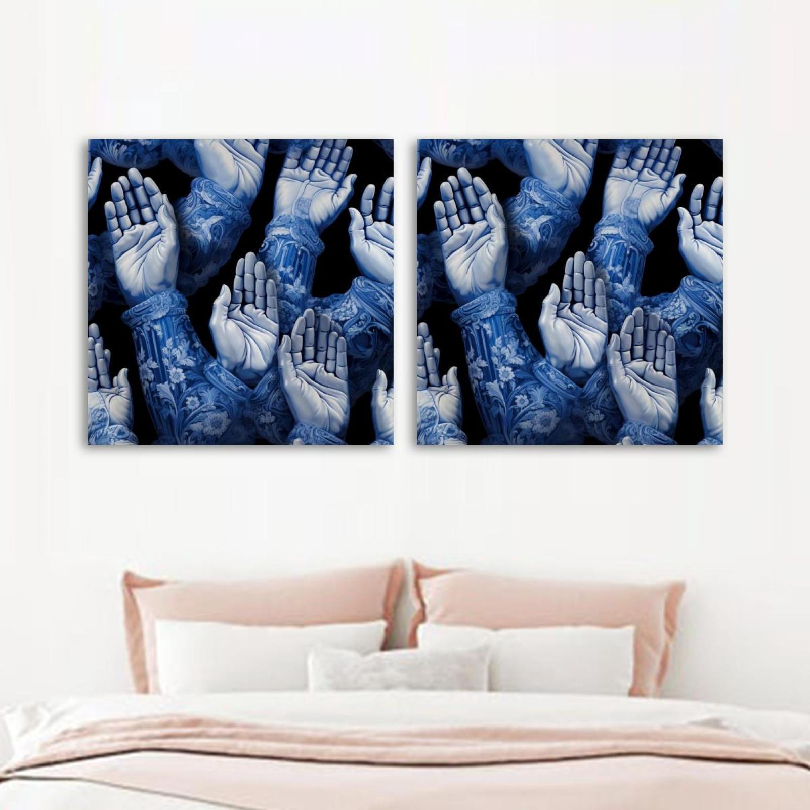 OWNSERIES Praying Hands Pattern 2PC Canvas Wall Art Paintings for ...