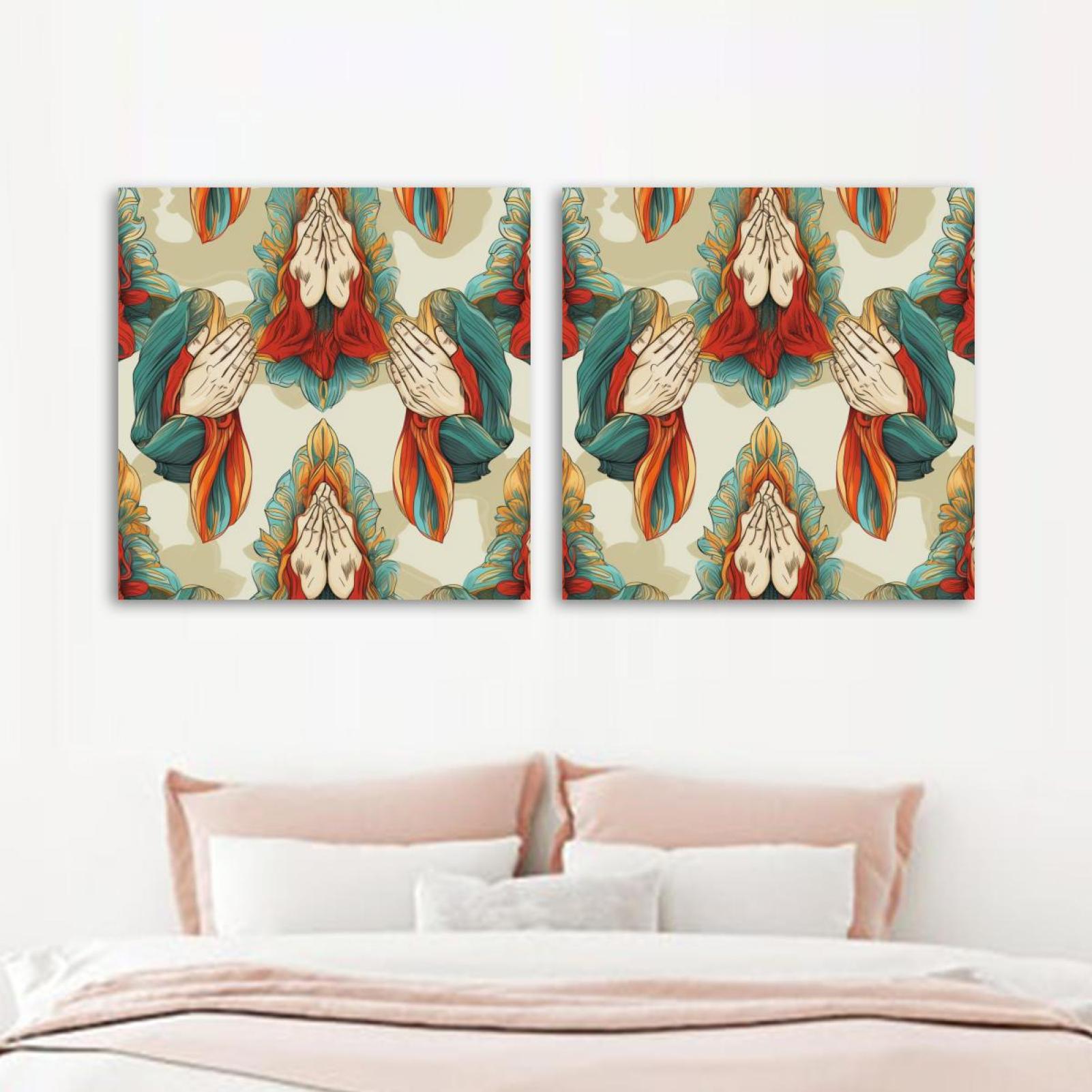 OWNSERIES Praying Hands Pattern 2PC Canvas Wall Art Paintings for ...