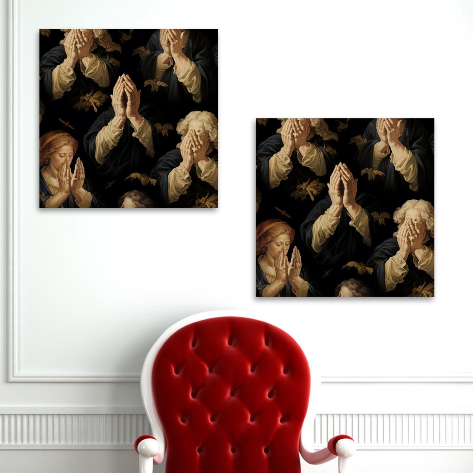 OWNSERIES Praying Hands Pattern 2PC Canvas Wall Art Paintings for ...