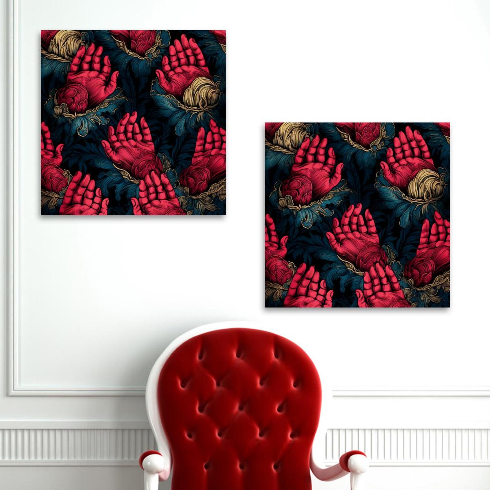 OWNSERIES Praying Hands Pattern 2PC Canvas Wall Art Paintings for ...