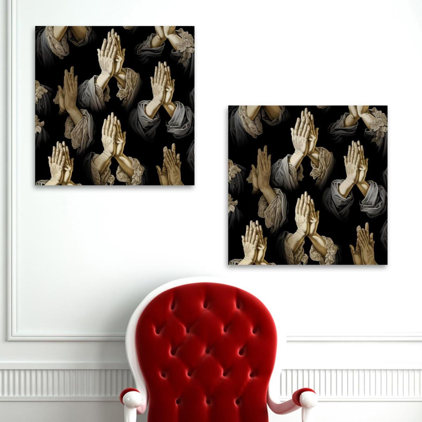 OWNSERIES Praying Hands Pattern 2PC Canvas Wall Art Paintings for ...