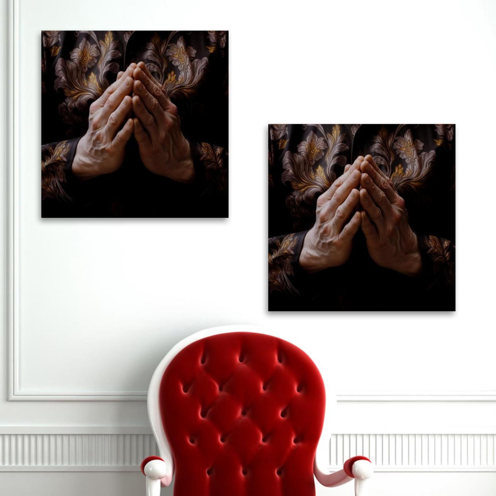 OWNSERIES Praying Hands Pattern 2PC Canvas Wall Art Paintings for ...