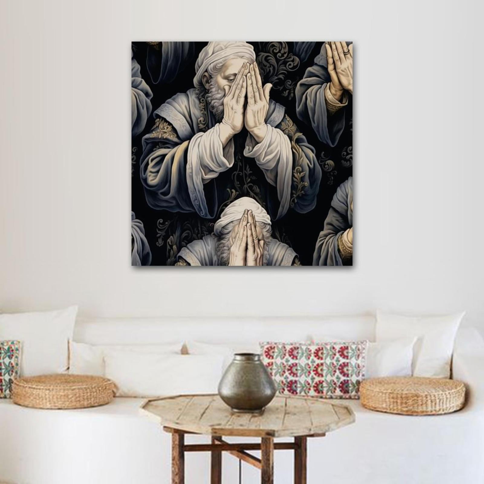 OWNSERIES Praying Hands Pattern Canvas Wall Art Paintings for Living ...