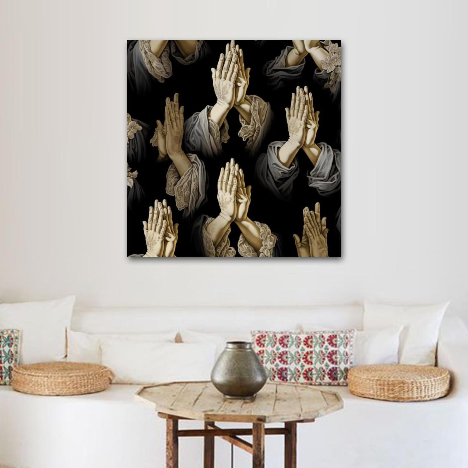 OWNSERIES Praying Hands Pattern Canvas Wall Art Paintings for Living ...
