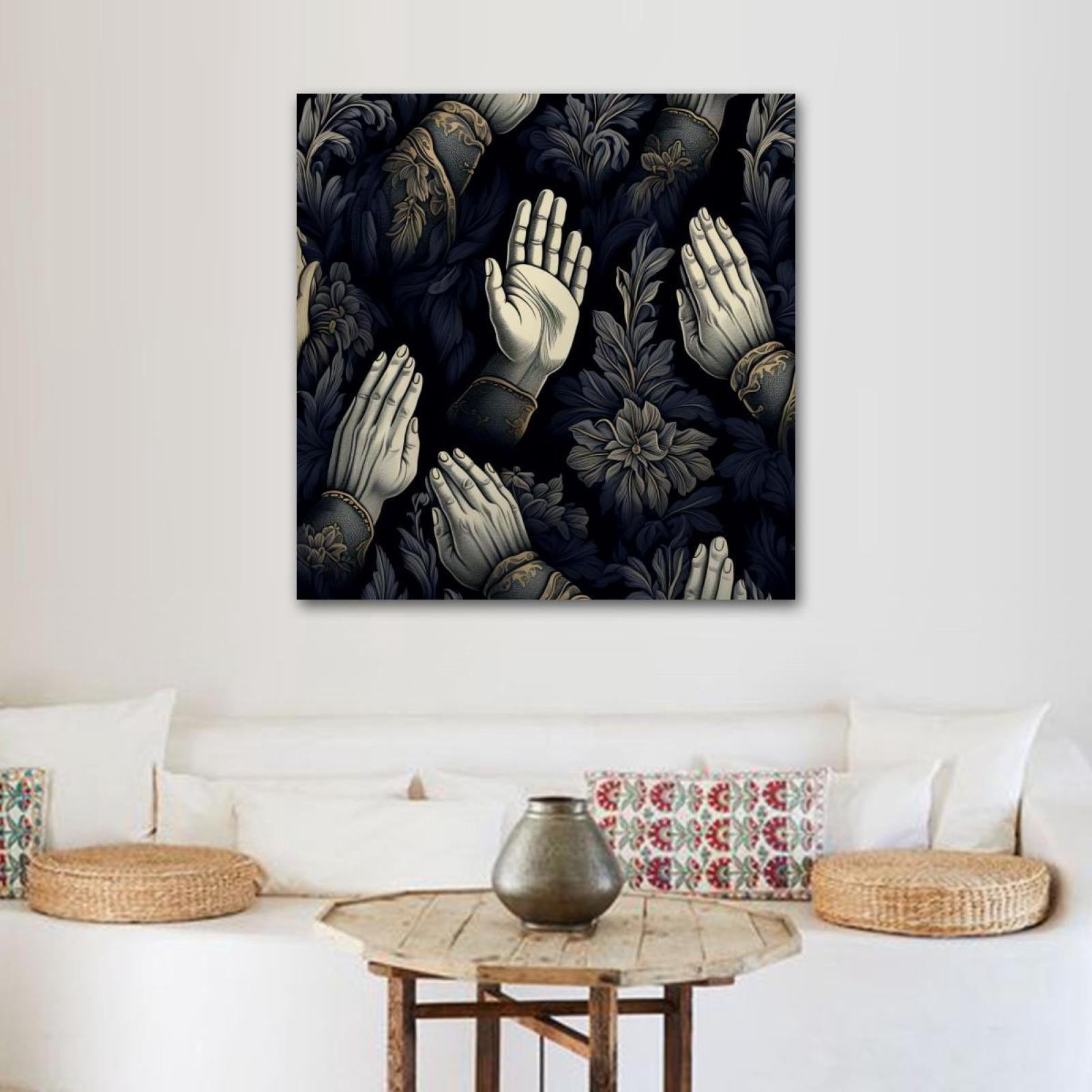 OWNSERIES Praying Hands Pattern Canvas Wall Art Paintings for Living ...