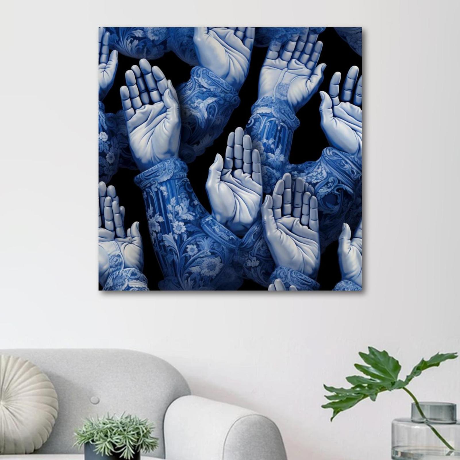 OWNSERIES Praying Hands Pattern Canvas Wall Art Paintings for Living ...