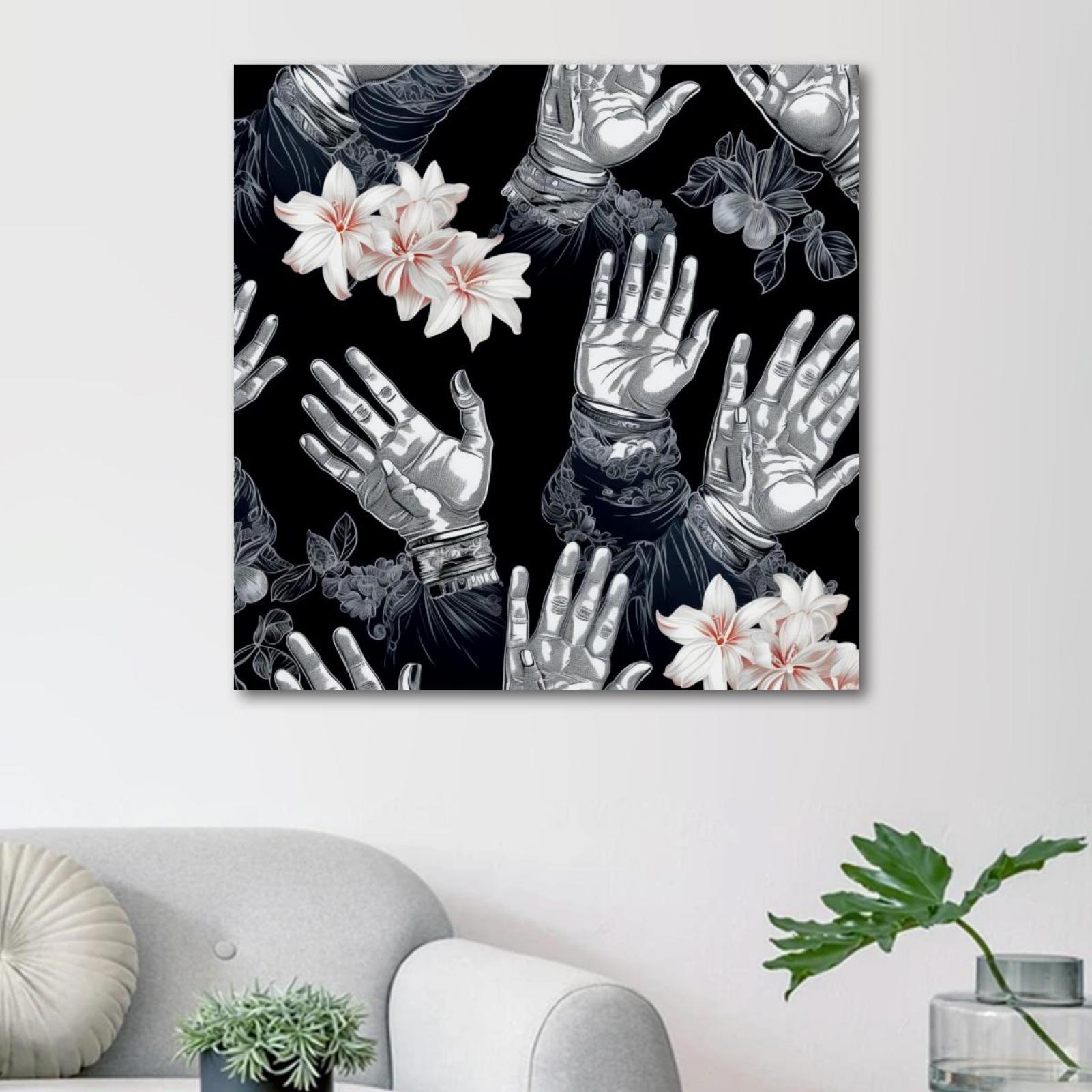 OWNSERIES Praying Hands Pattern Canvas Wall Art Paintings for Living ...