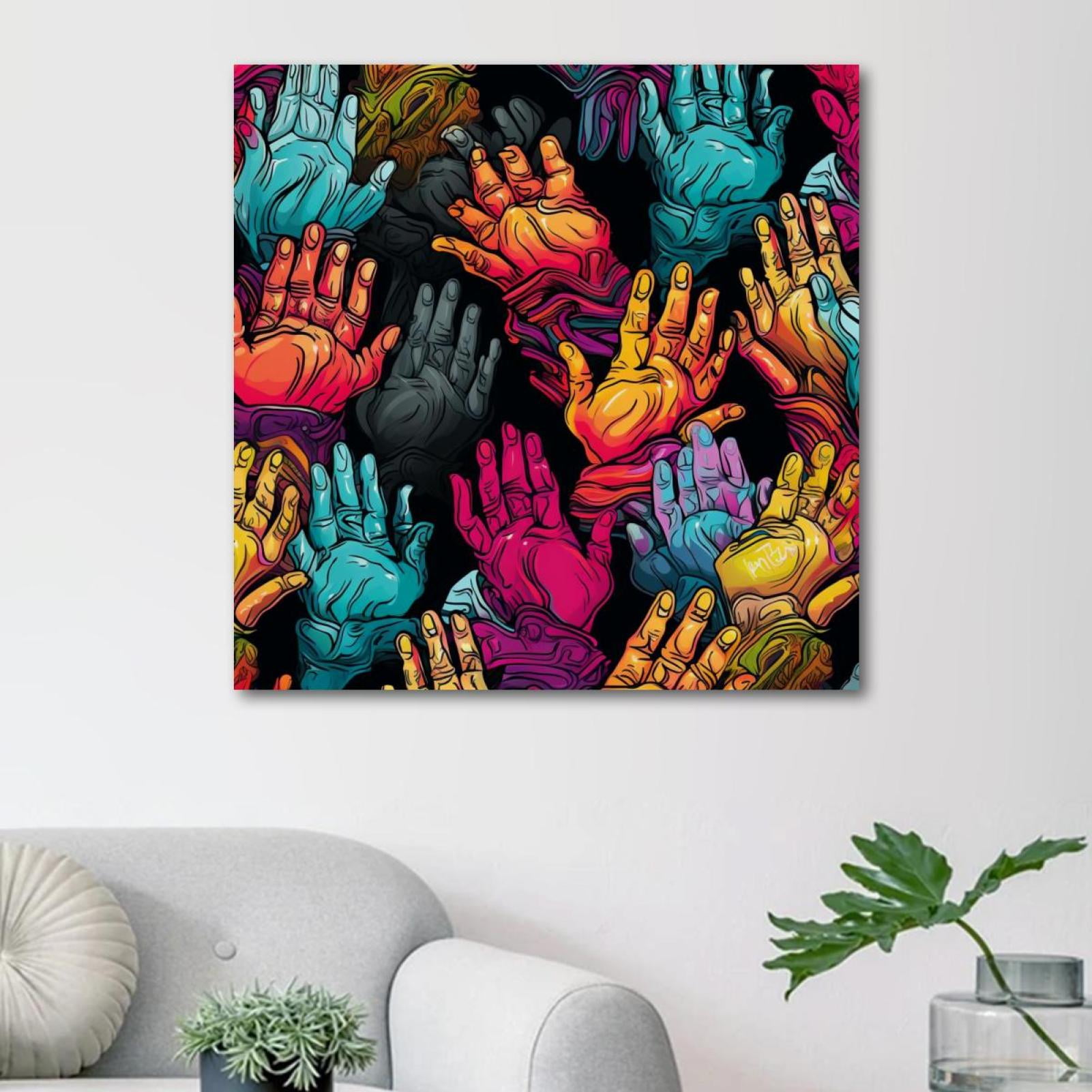 OWNSERIES Praying Hands Pattern Canvas Wall Art Paintings for Living ...