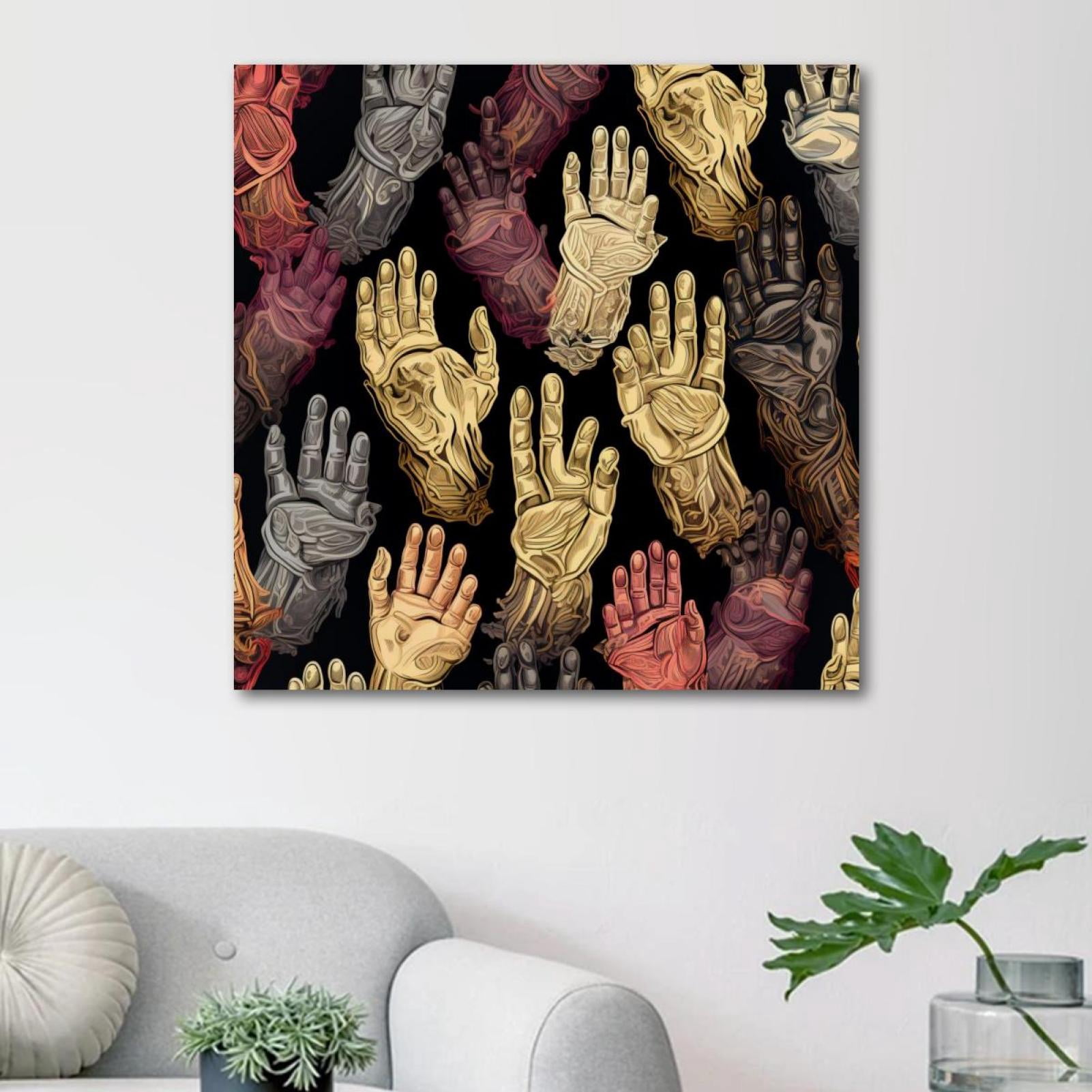 OWNSERIES Praying Hands Pattern Canvas Wall Art Paintings for Living ...