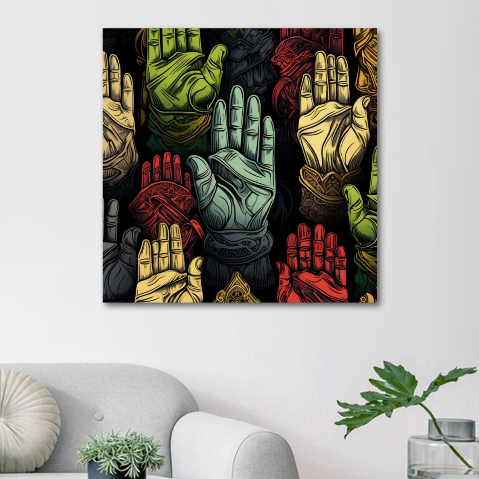 OWNSERIES Praying Hands Pattern Canvas Wall Art Paintings for Living ...