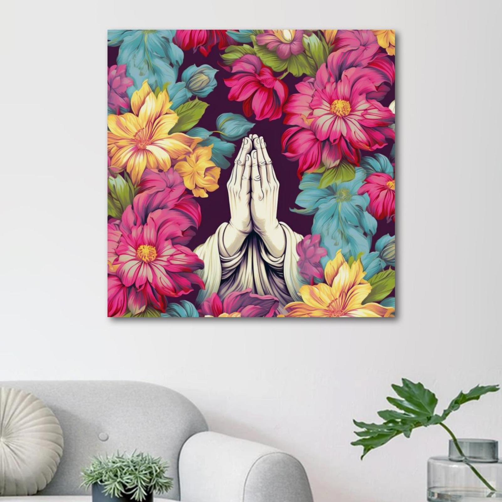 OWNSERIES Praying Hands Pattern Canvas Wall Art Paintings for Living ...