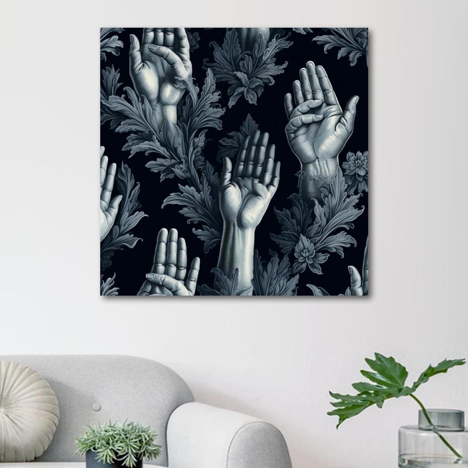 OWNSERIES Praying Hands Pattern Canvas Wall Art Paintings for Living ...