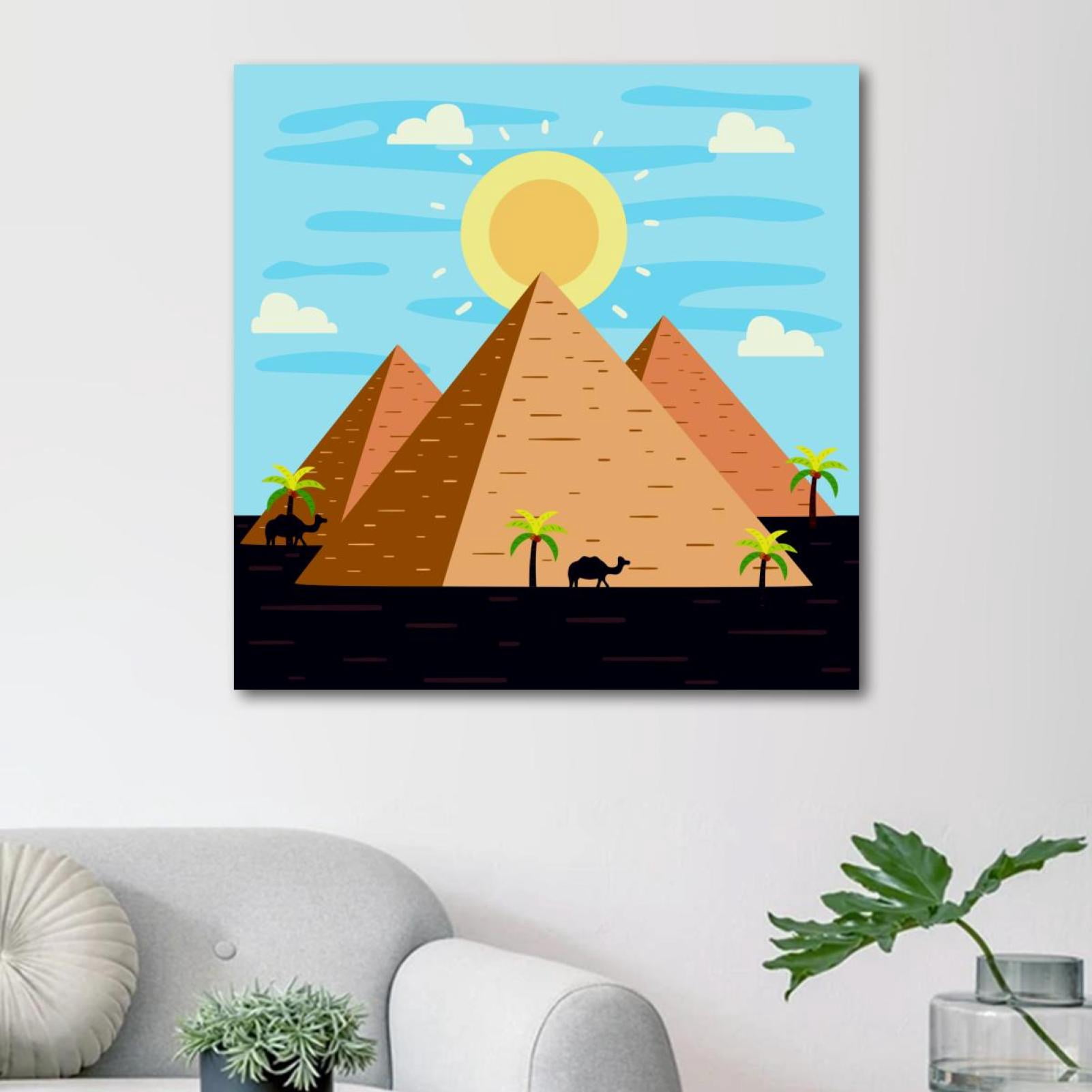 OWNSERIES Pyramids Egypt Pattern Canvas Wall Art Paintings for Living ...