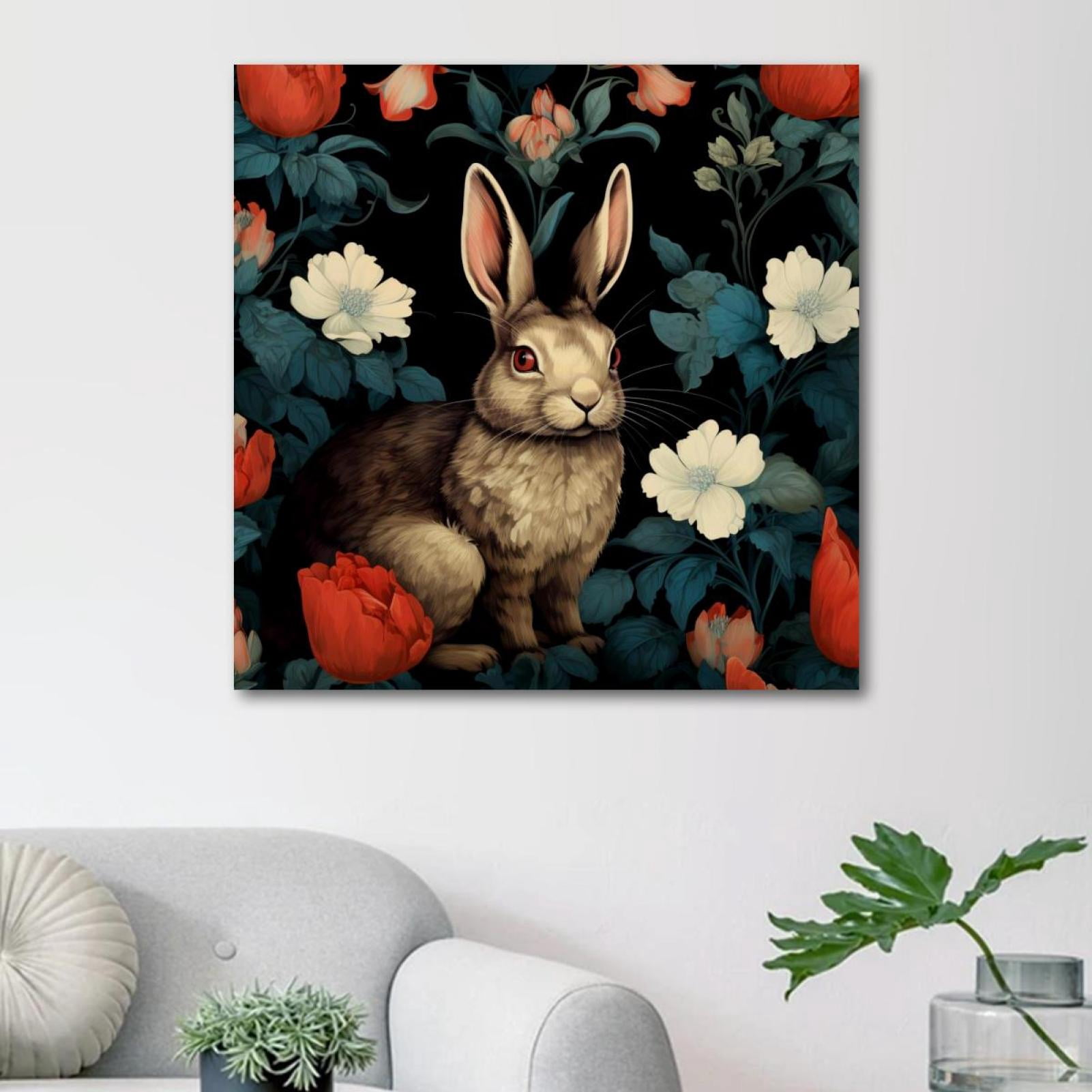 OWNSERIES Rabbit Pattern Canvas Wall Art Paintings for Living Room ...
