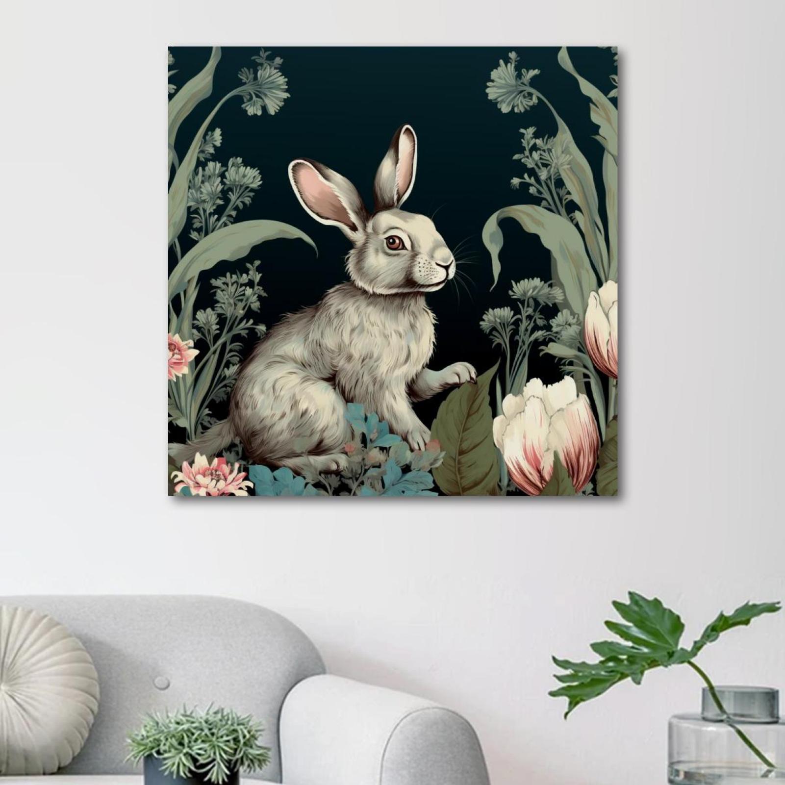 OWNSERIES Rabbit Pattern Canvas Wall Art Paintings for Living Room ...