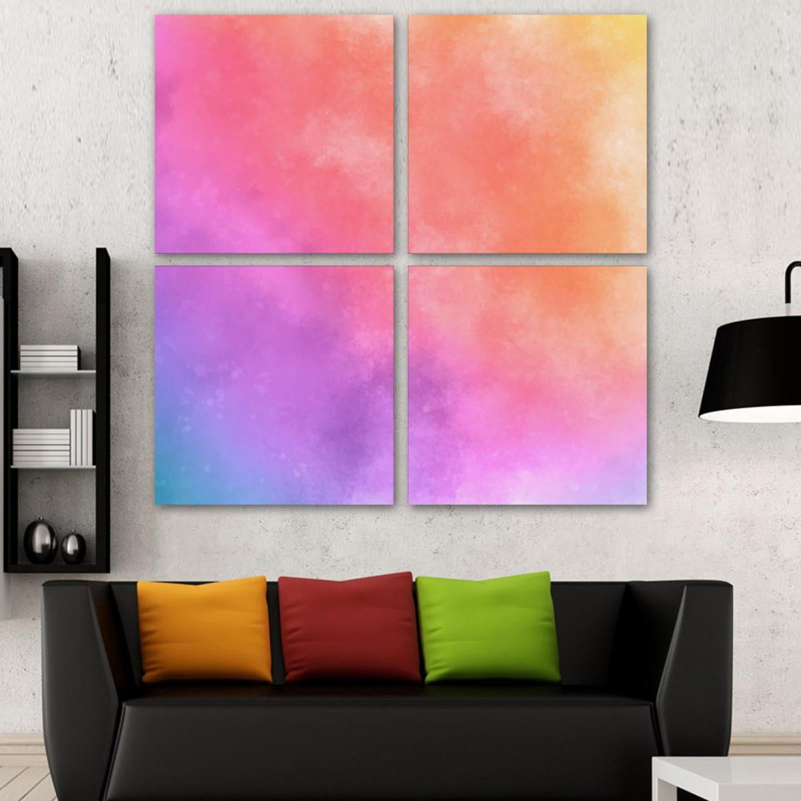 OWNSERIES Rainbow Color-01 Pattern 4PC Frameless Canvas Wall Art ...